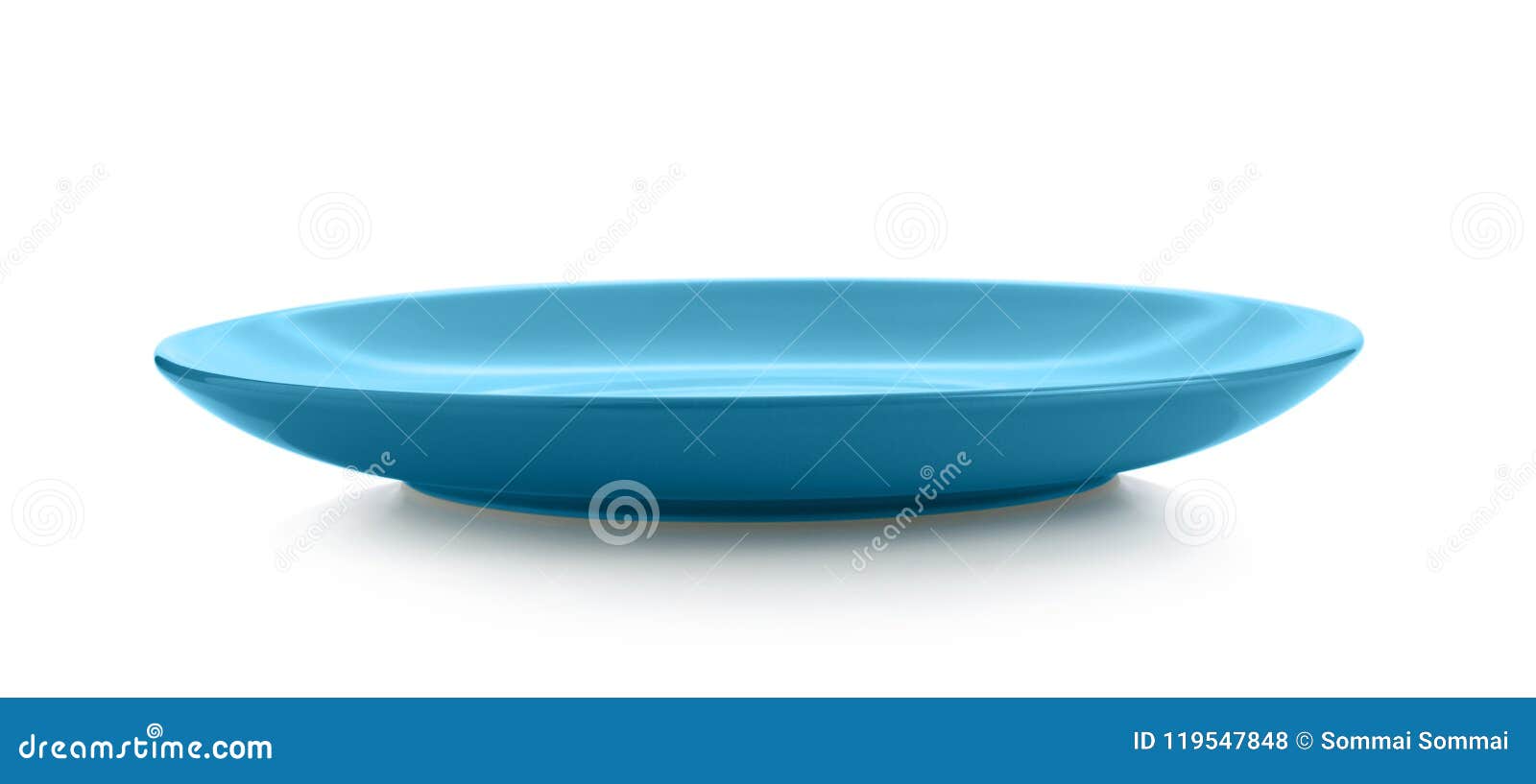 Plato Azul En El Fondo Blanco Foto de archivo - Imagen de cena, placa ...