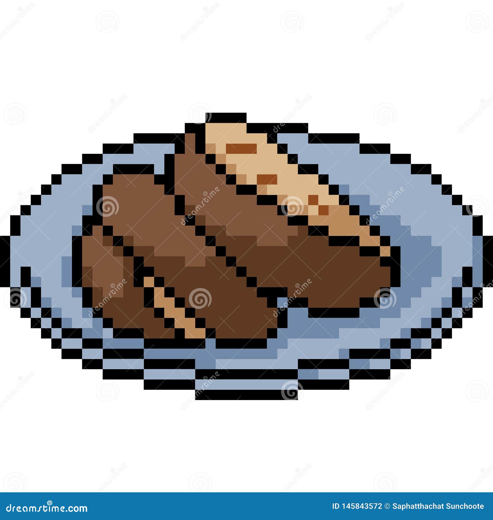 Plato Del Bocado Del Arte Del Pixel Del Vector Ilustración del Vector ...