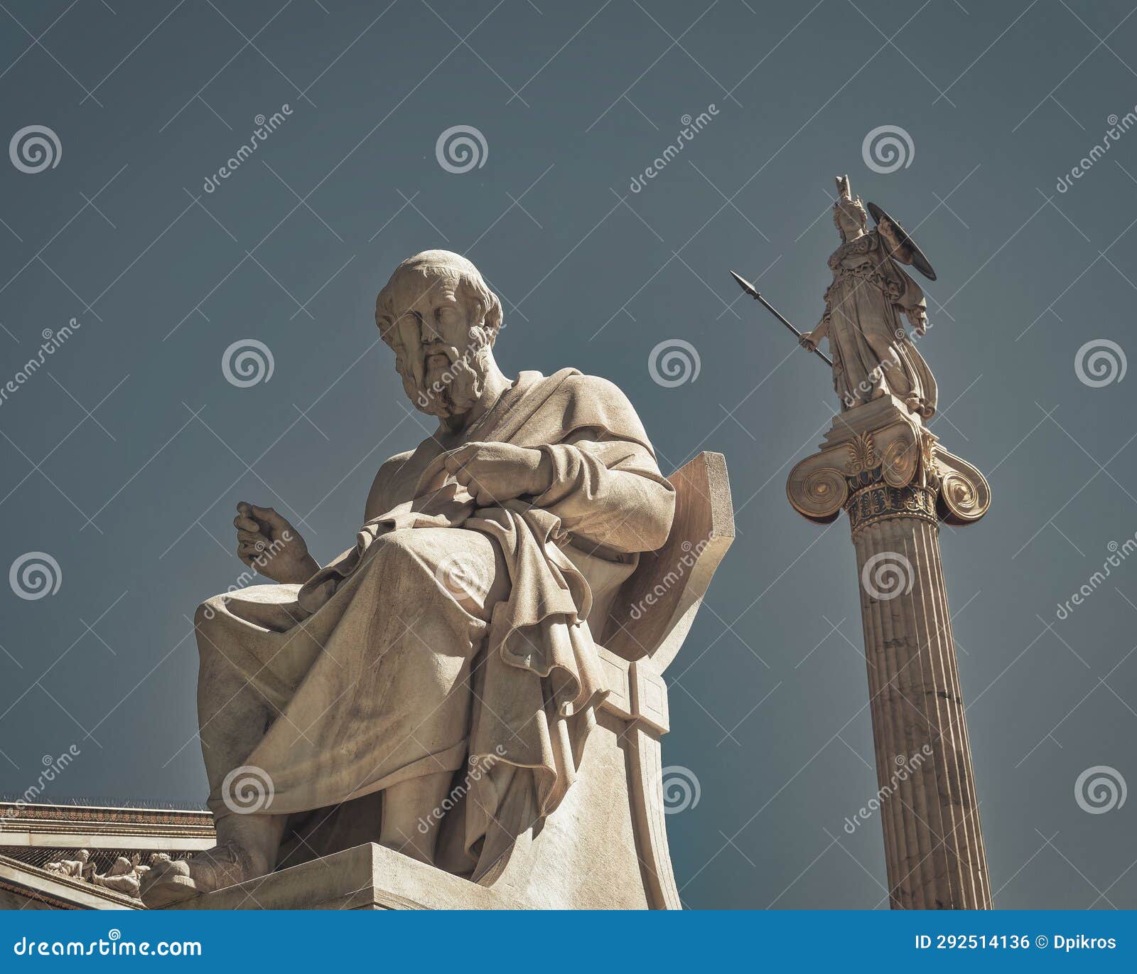 Plato, the Philosopher and Athena Goddess of Knowledge and Wisdom ...