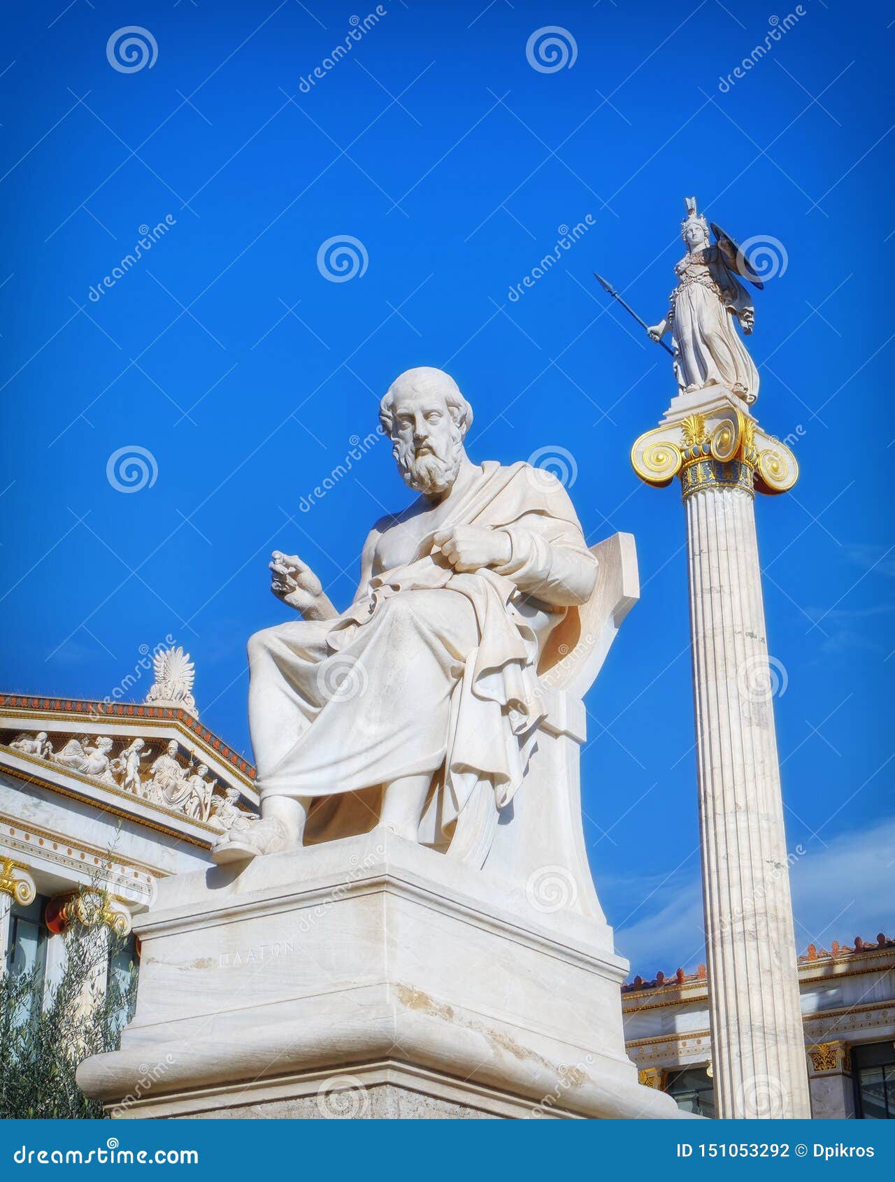 Plato the Philosopher and Athena the Goddess of Wisdom and Knowledge ...