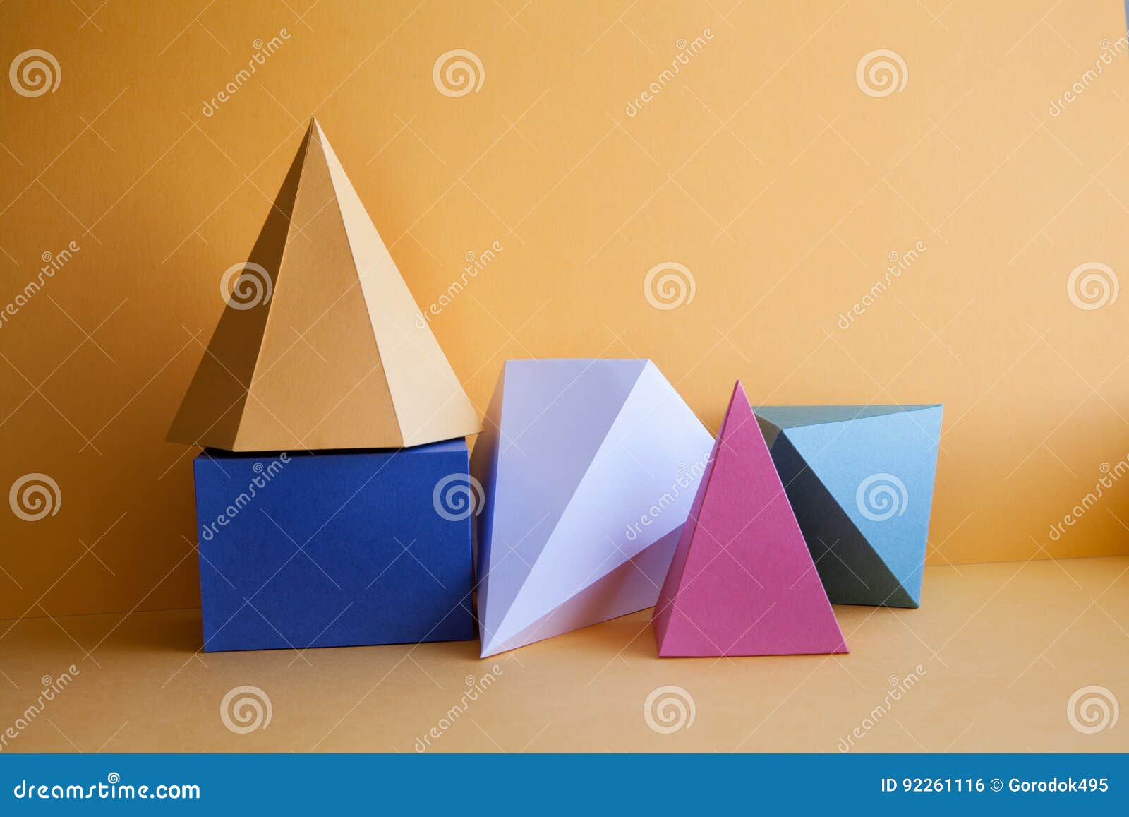 Platonic Solids Abstract Still Life Composition. Prism Pyramid ...