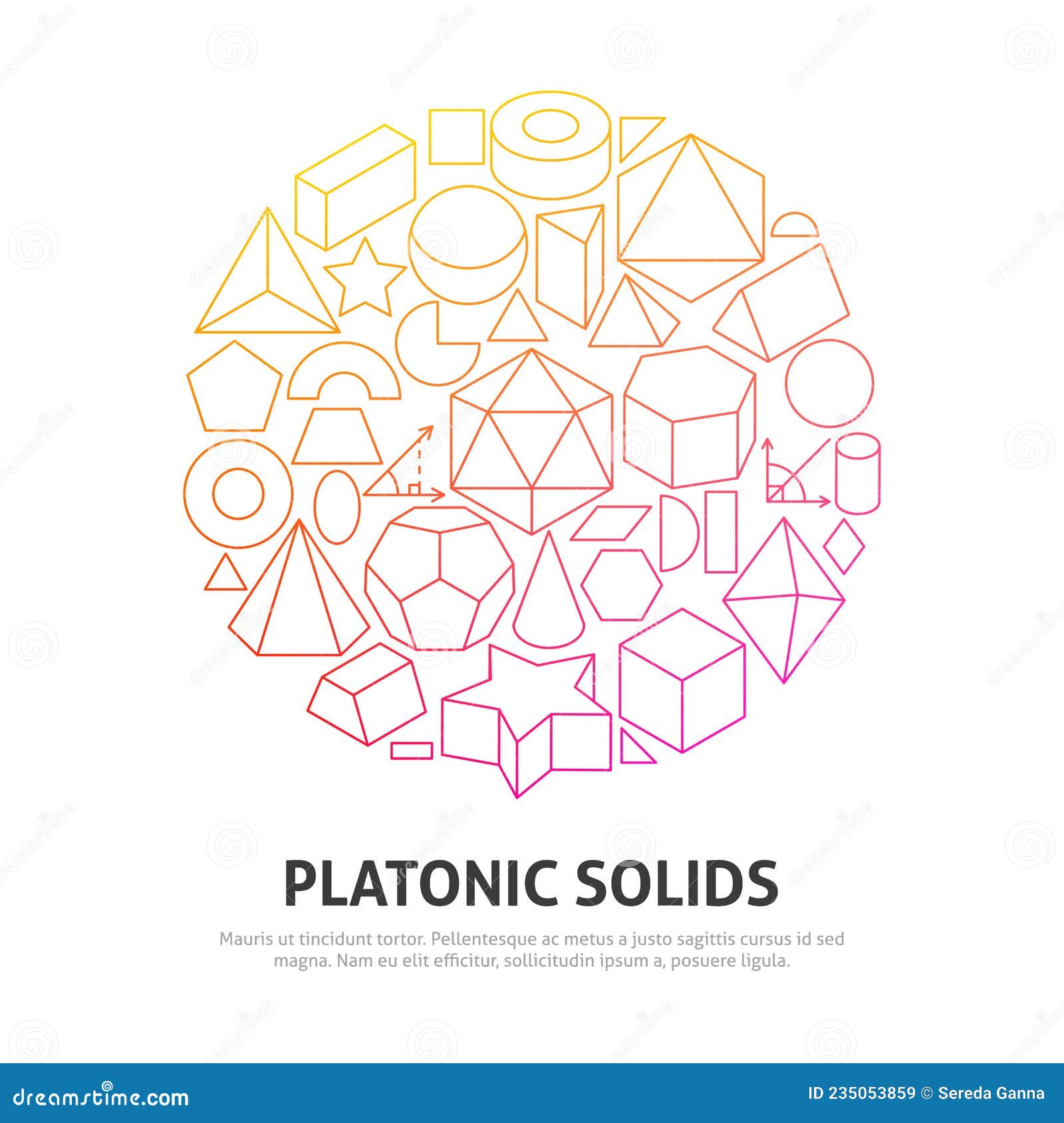 Platonic Solids Circle Concept Stock Vector - Illustration of form ...
