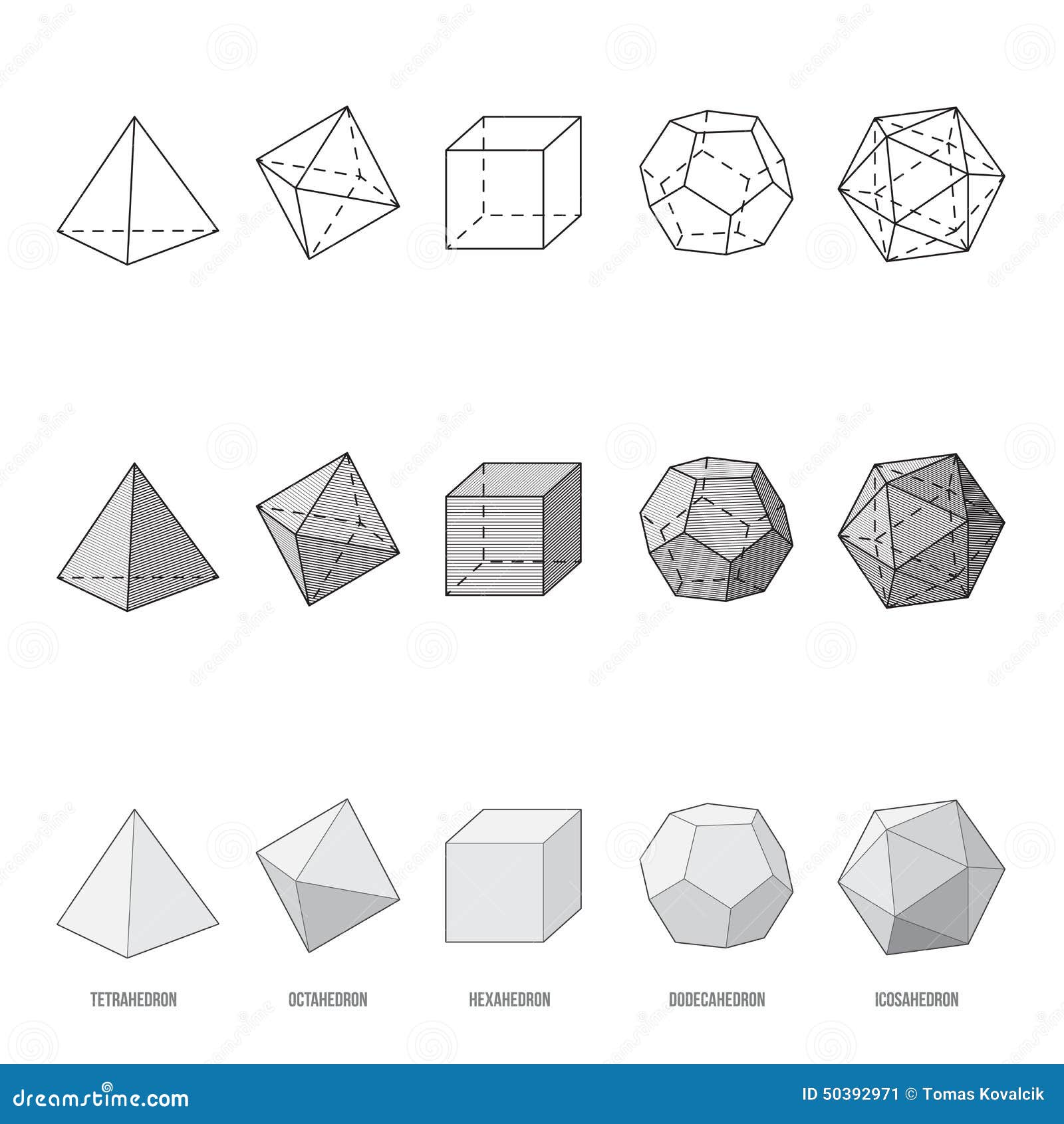 Platonic Solids, Illustration Stock Vector - Illustration of solids ...