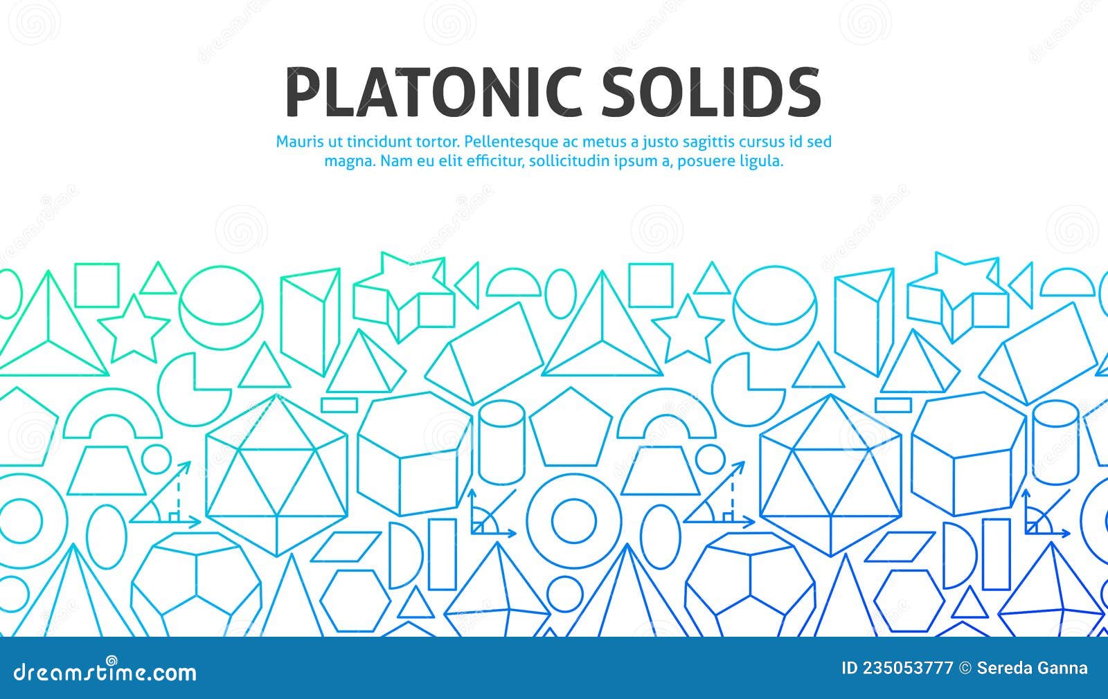 Platonic Solids Outline Concept Stock Vector - Illustration of circle ...