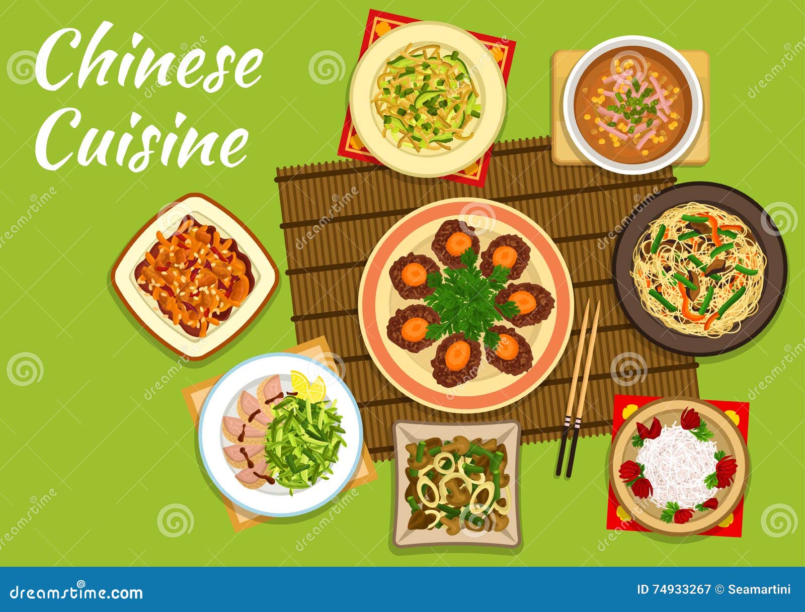 Plats Chinois Nationaux De Cuisine Pour La Conception De Menu ...