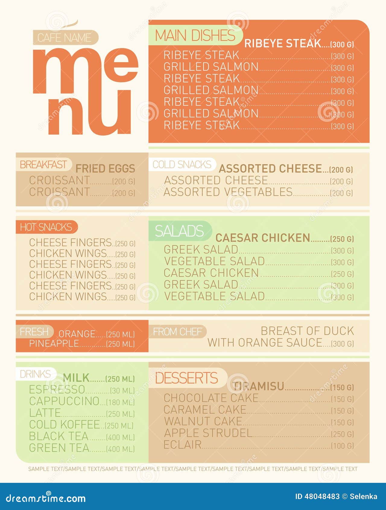 Plats Modernes De Liste De Menu Illustration de Vecteur - Illustration ...