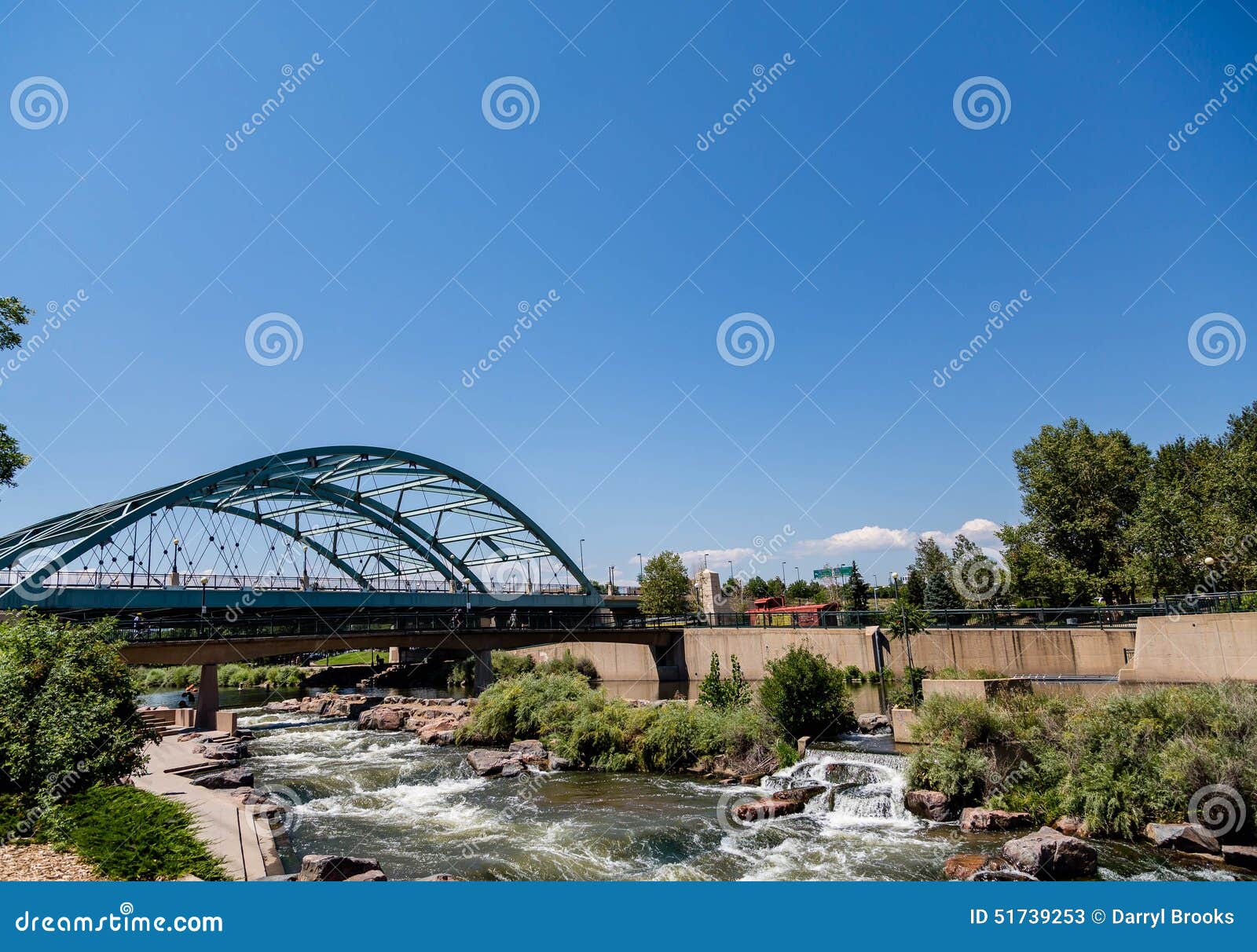 Platte River Under Bridge in Denver Stock Image - Image of trees, trail ...