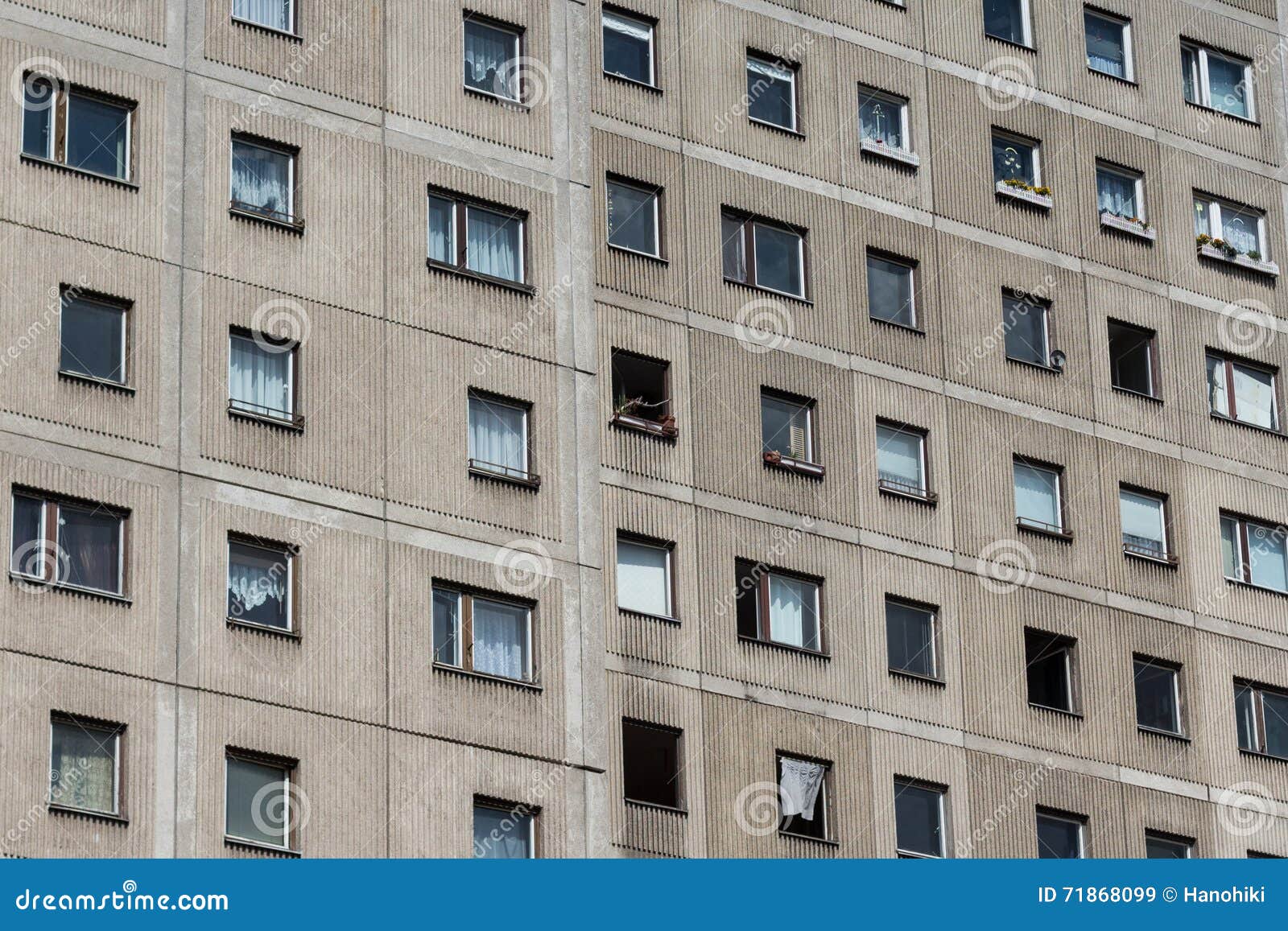 Plattenbau Building - Gdr Building Facade Stock Image - Image of plates ...
