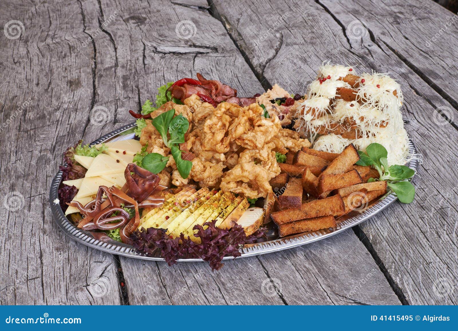 Platter of Appetizers on Wooden Table Stock Image - Image of cheese ...