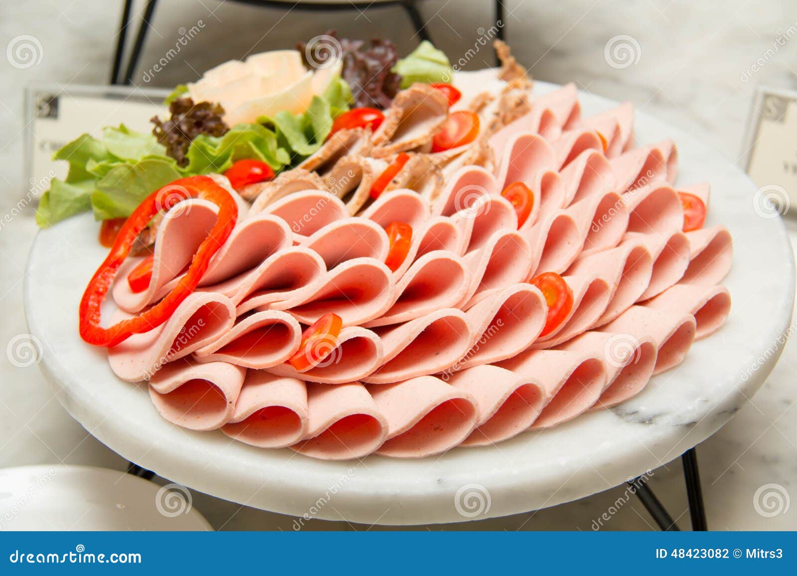 Platter of Assorted Cold Cut Slices. Stock Photo - Image of dinner ...