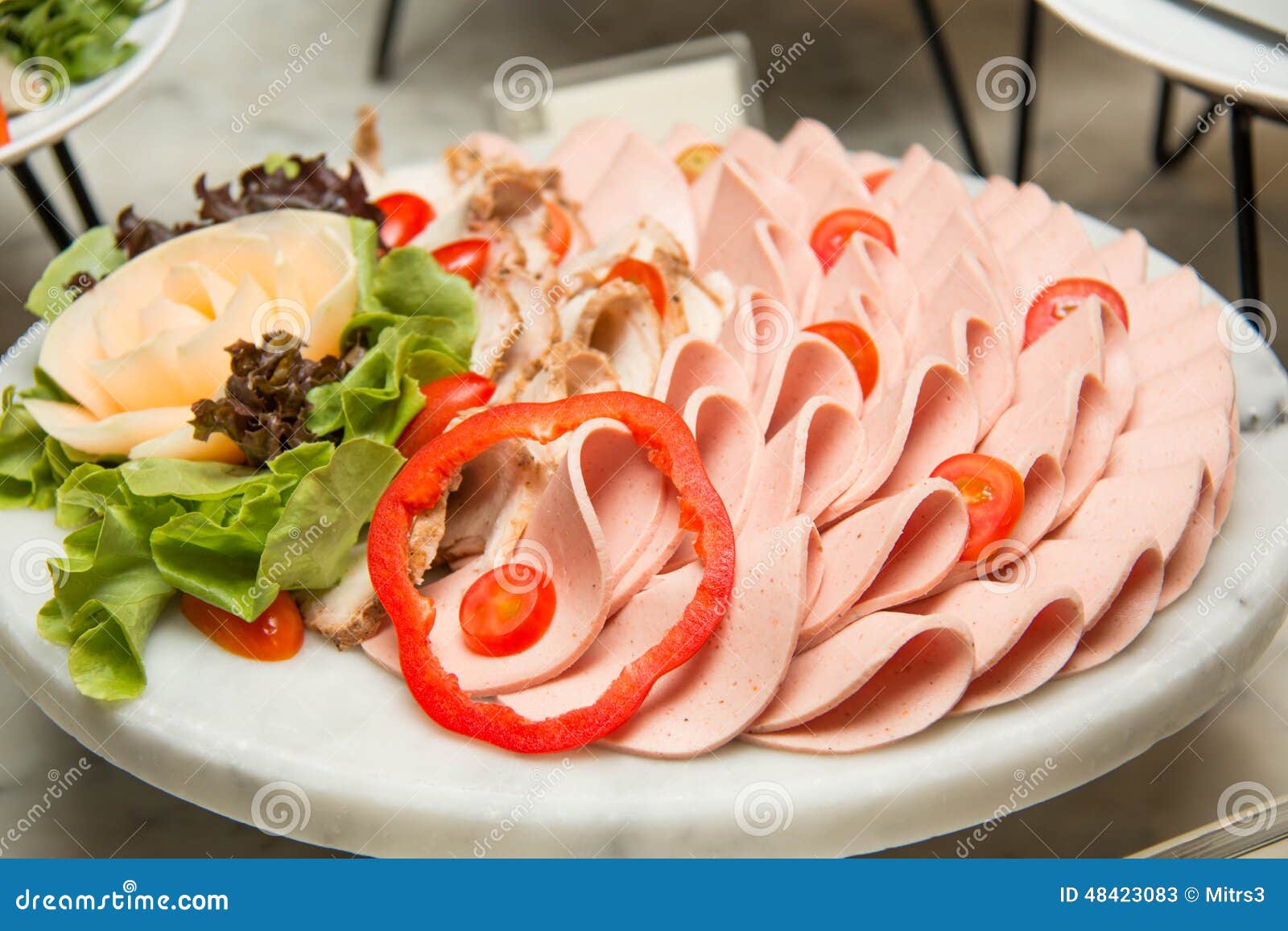 Platter of Assorted Cold Cut Slices. Stock Image - Image of meat, cuts ...