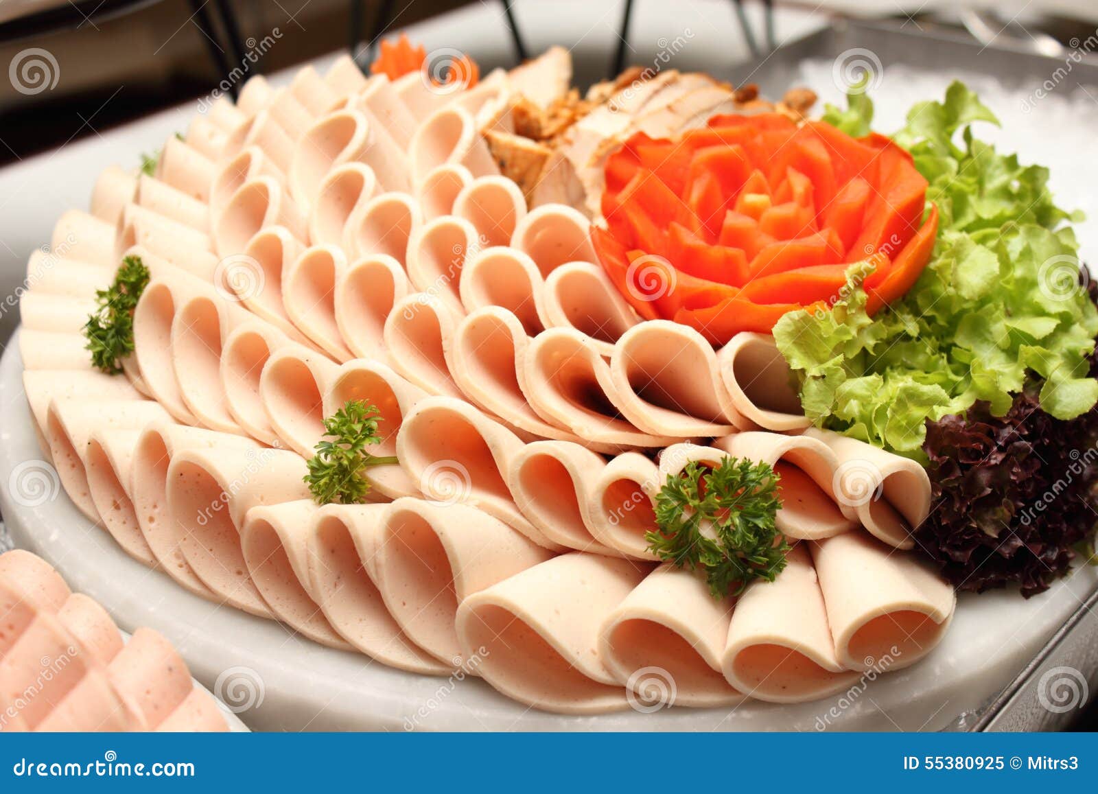 Platter of Assorted Cold Cut Slices. Stock Image - Image of background ...