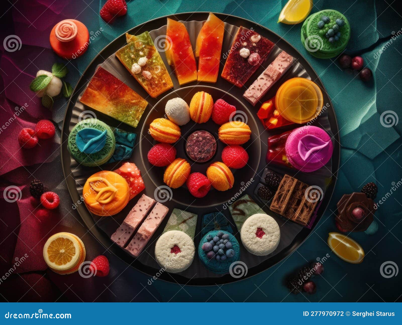 A Platter of Assorted Desserts on a Table. Generative AI Image. Stock ...