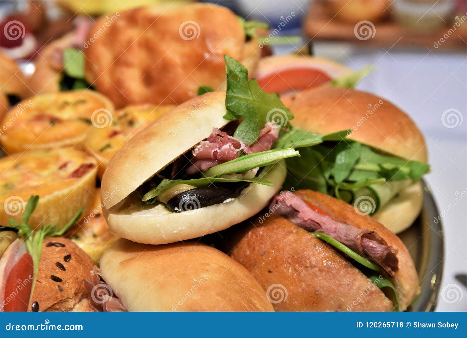 Platter of bread rolls stock photo. Image of rolls, bread - 120265718