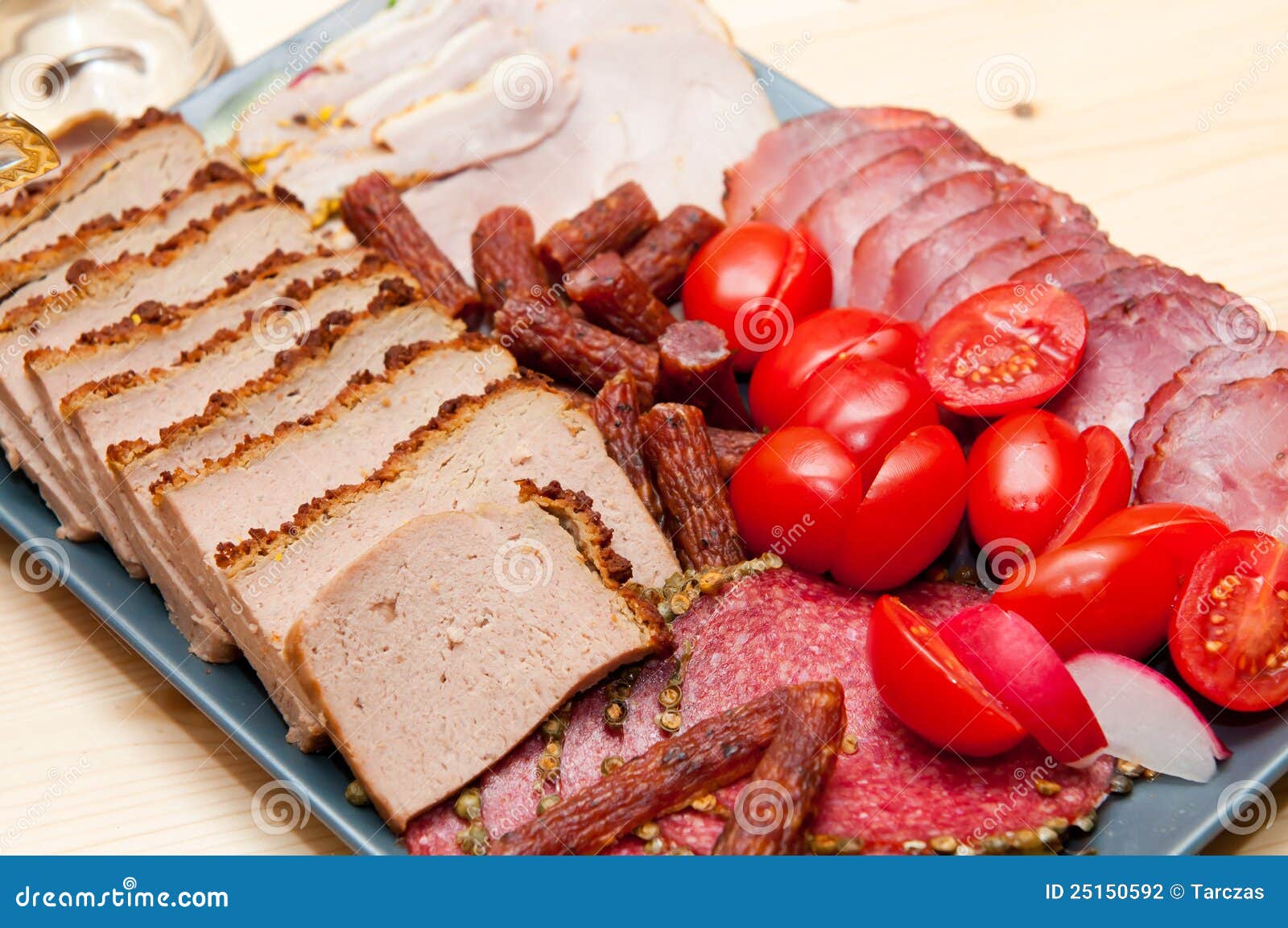 Platter of Cold Cuts and Sausages Stock Photo - Image of salami ...