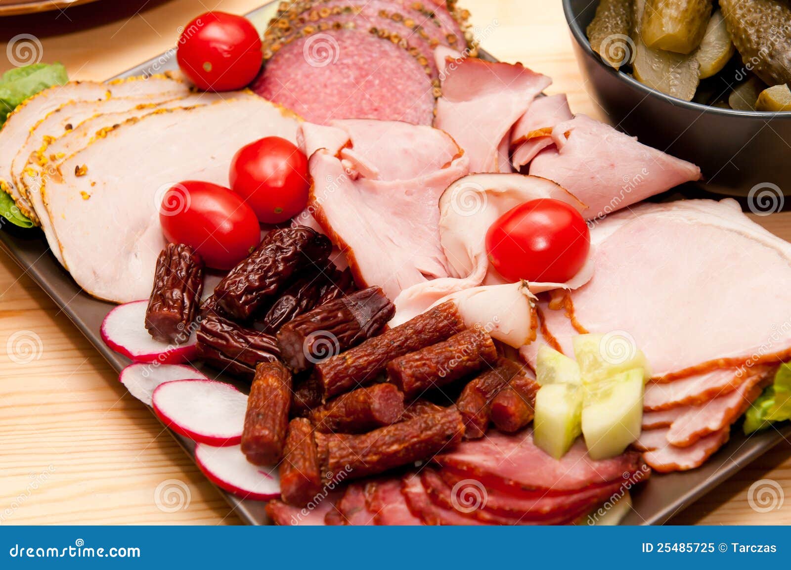 Platter of Cold Cuts and Sausages Stock Image - Image of salami, taste ...