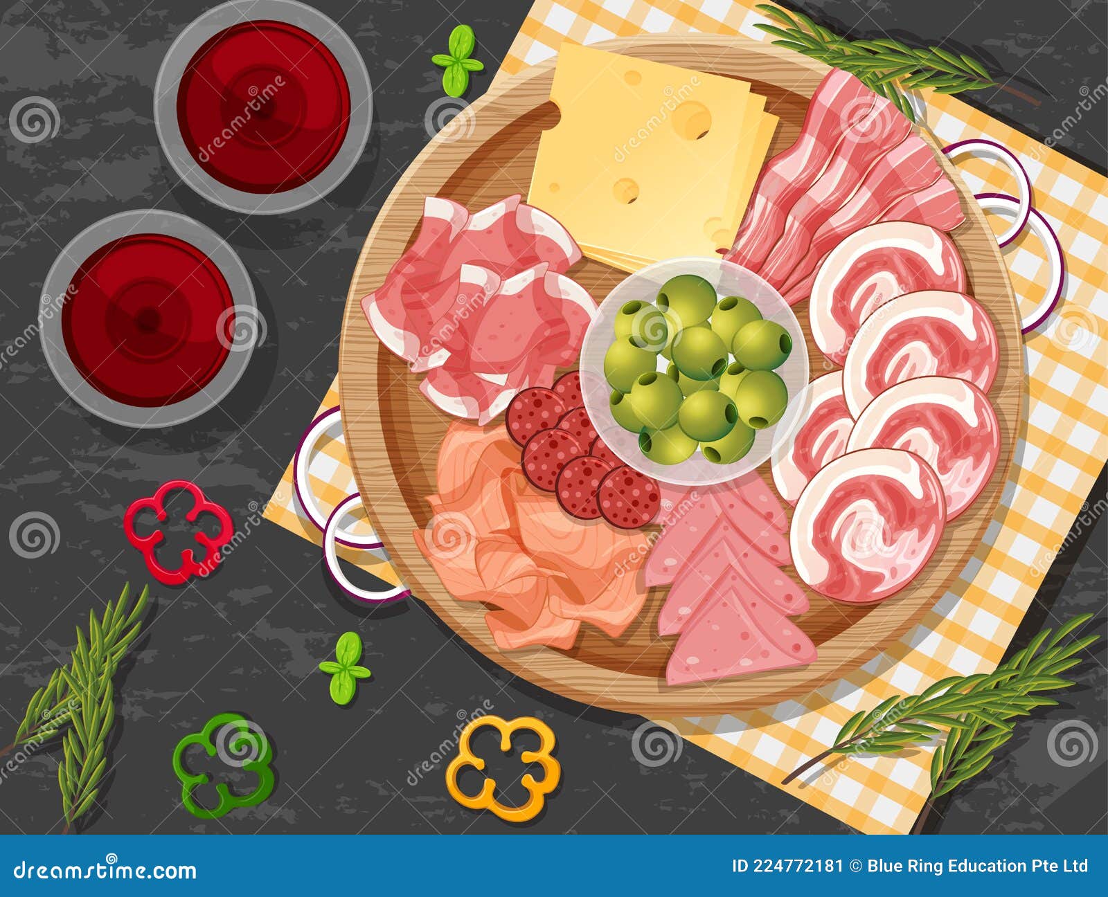 Platter of Cold Cuts and Smoked Meat on the Table Background Stock ...