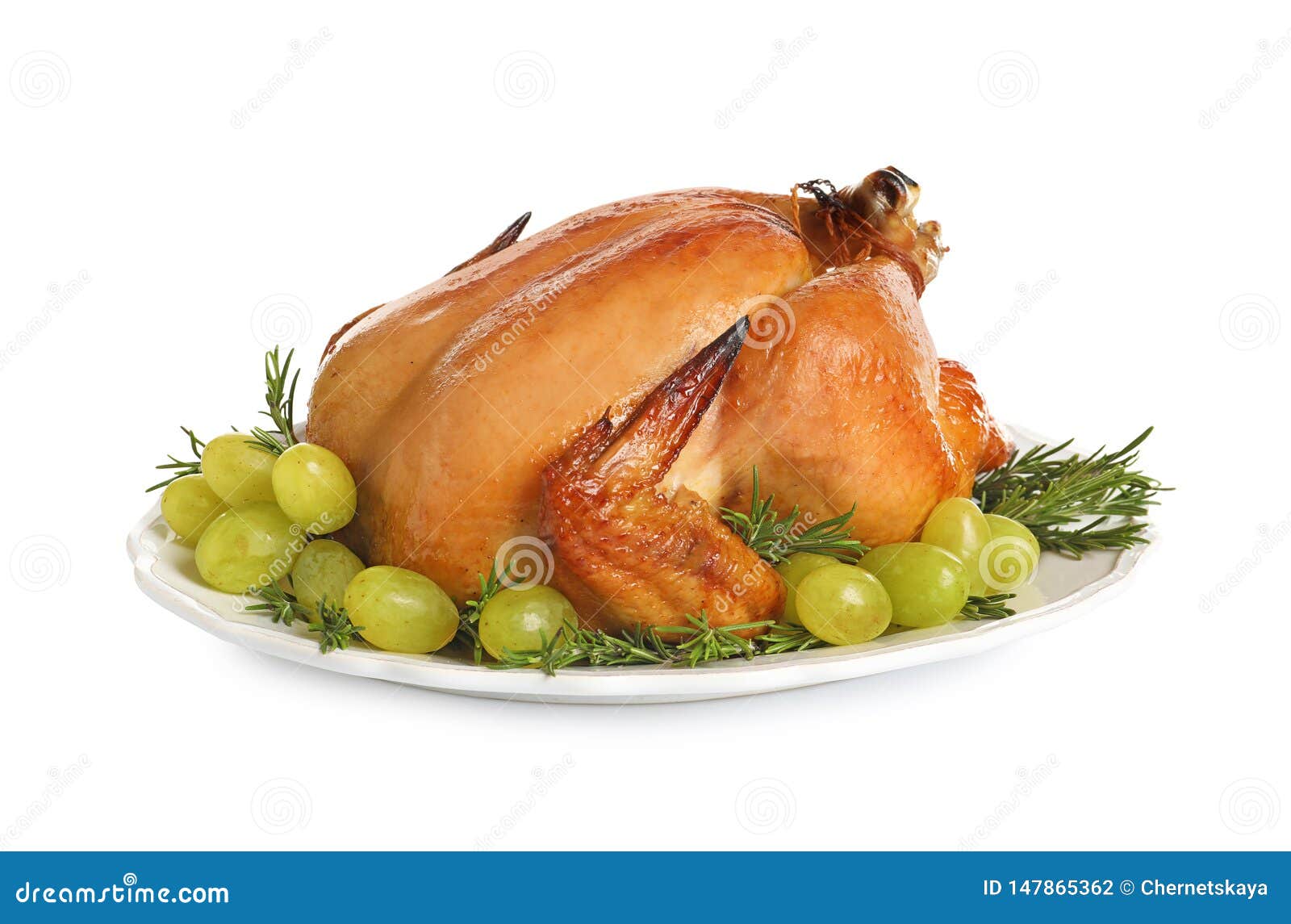Platter of Cooked Turkey with Garnish Stock Photo - Image of cuisine ...