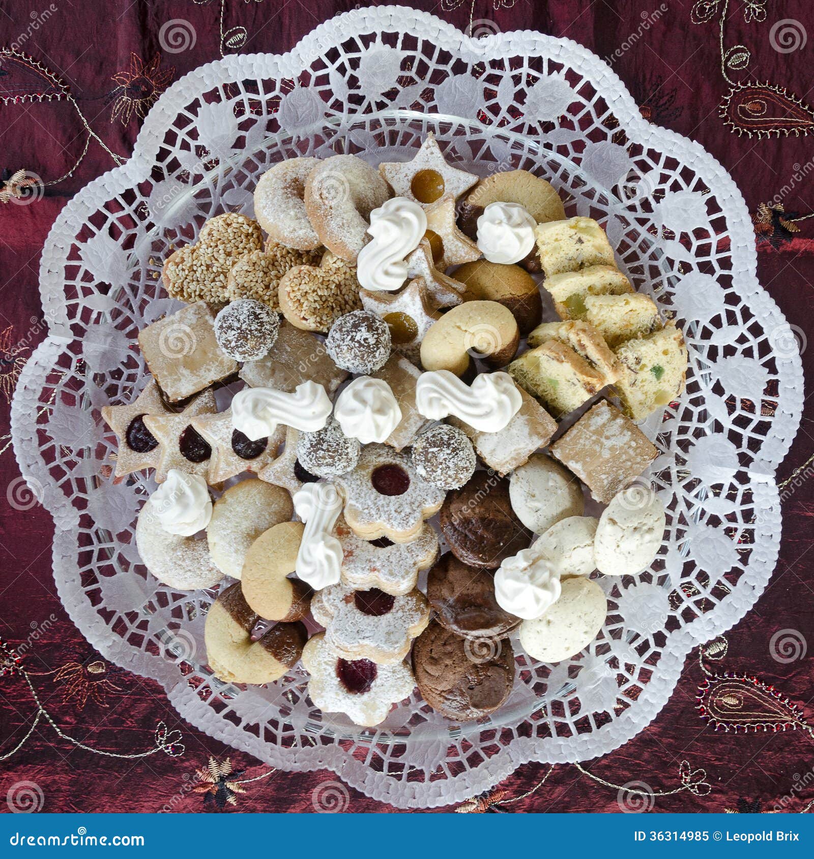 Platter Covered by Homemade Biscuits Stock Image - Image of doily ...