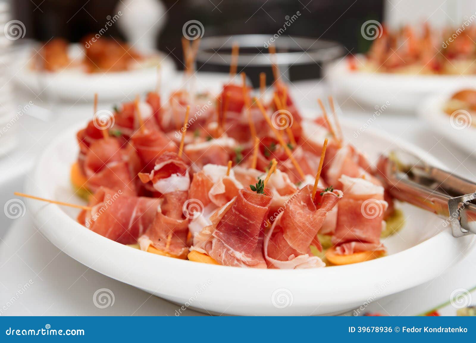 Platter with cured ham stock photo. Image of tray, grissini - 39678936