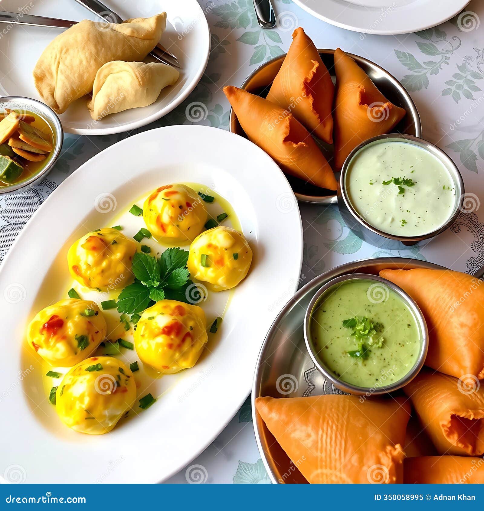 A Platter Of Dahi Puri, Ragda Pattice, And Sev Puri Served On A ...