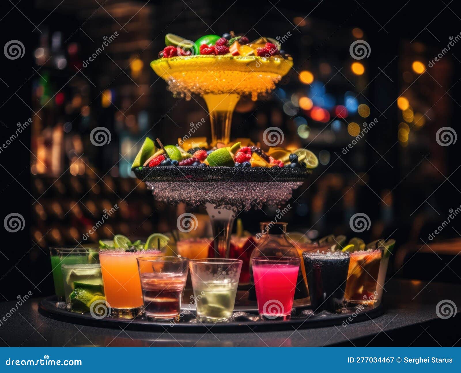 A Platter of Different Drinks on a Table. AI Generative Image. Stock ...