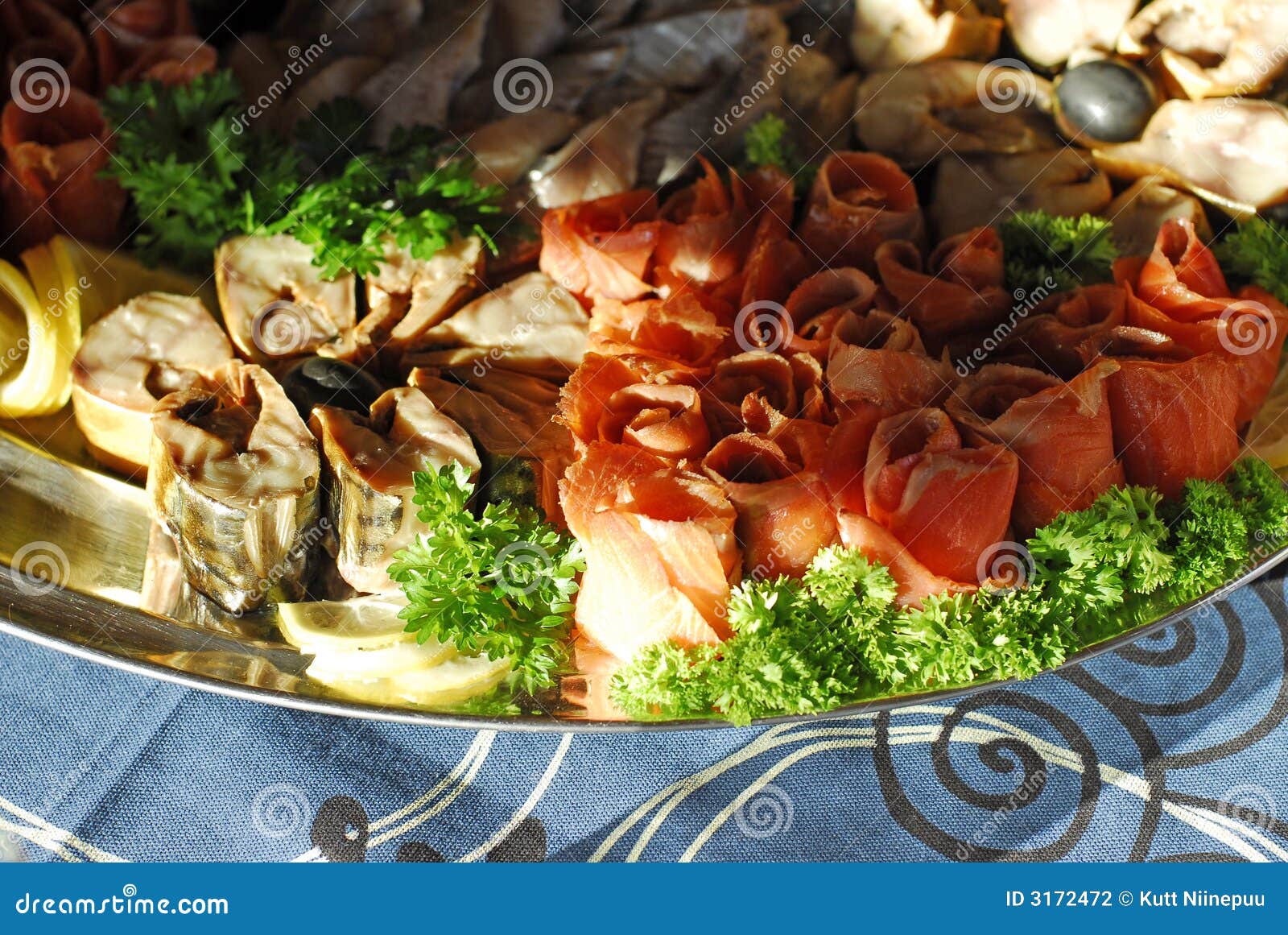 Platter of fish delicacies stock photo. Image of arrangement - 3172472
