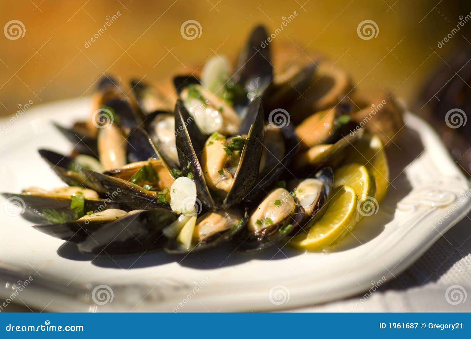 Platter of Mussels stock image. Image of watering, mussels - 1961687