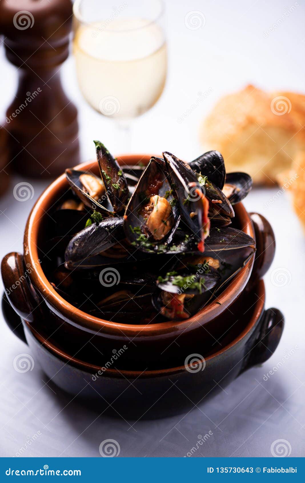 Platter of Mussels stock image. Image of lemon, close - 135730643