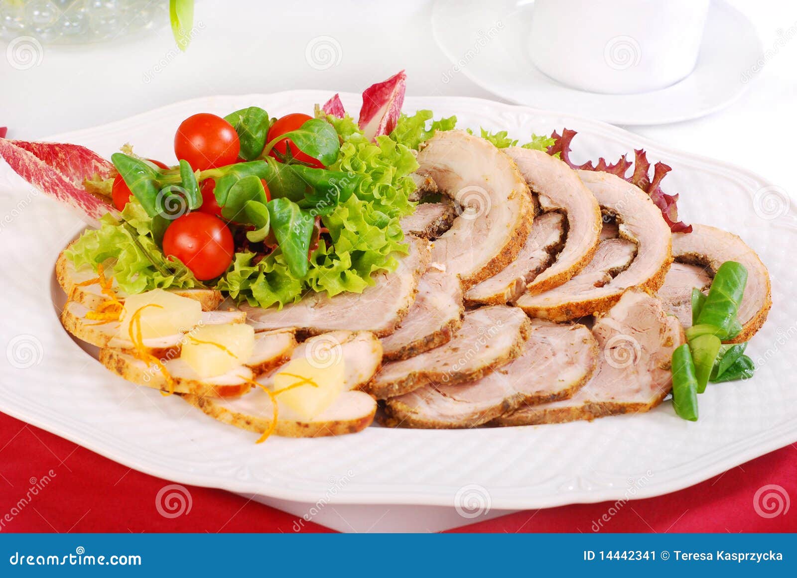 Platter of Roasted Meat Slices Stock Image - Image of meat, rolled ...