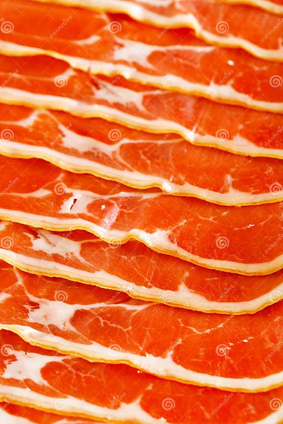 Platter of Serrano Ham Jamon Cured Meat Stock Photo - Image of meat ...