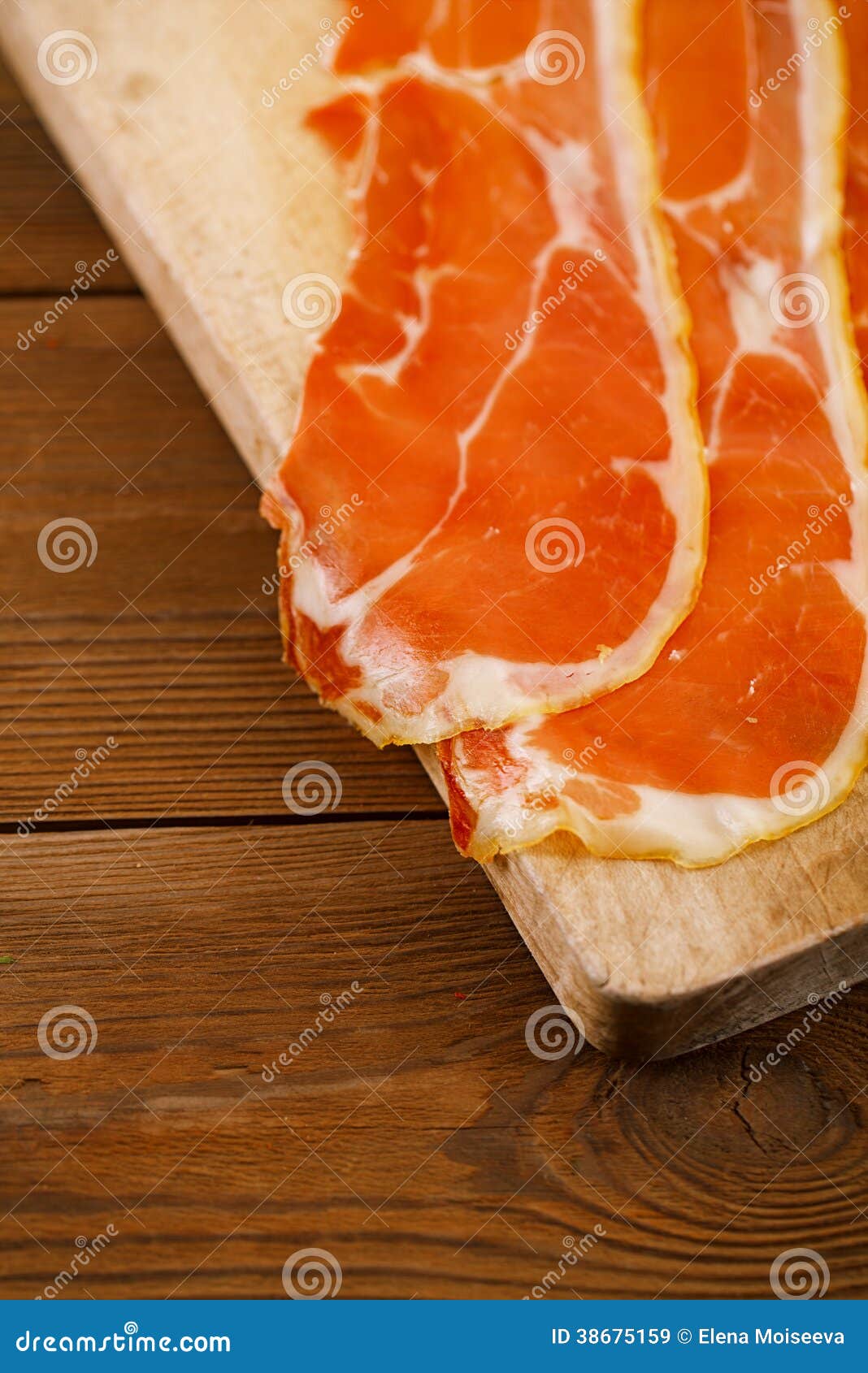 Platter of Serrano Ham Jamon Cured Meat Stock Image - Image of cuts ...
