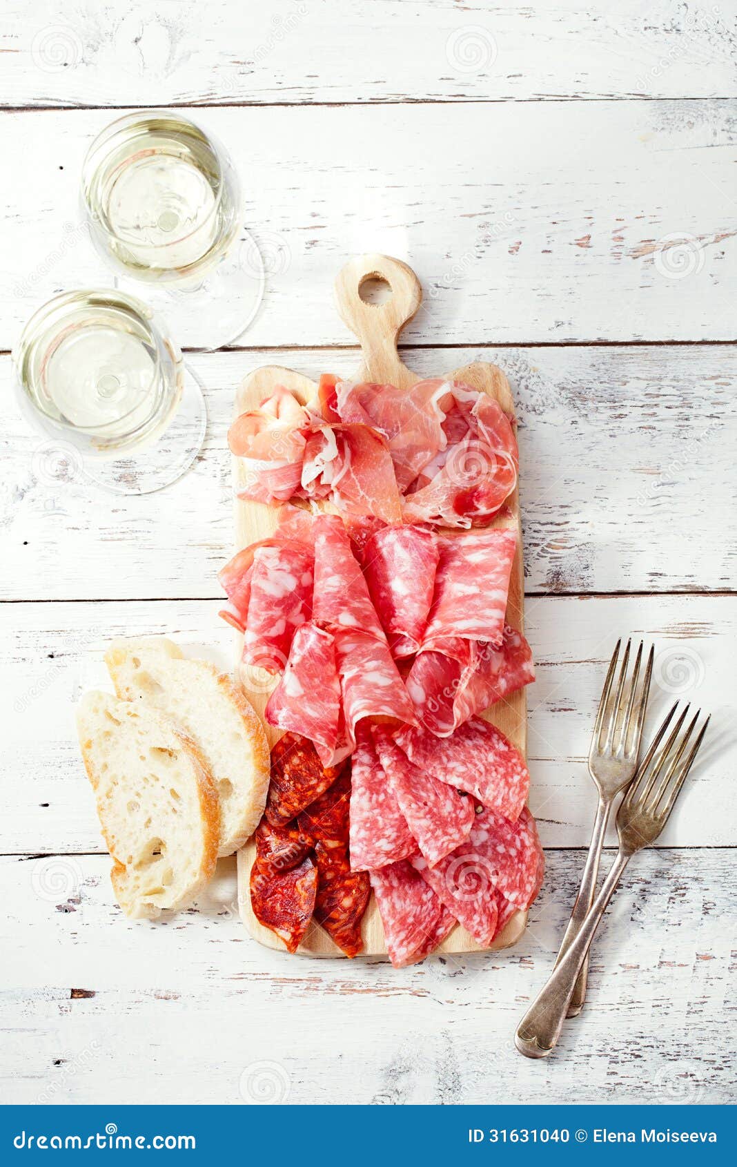 Platter of Serrano Jamon Cured Meat and Ciabatta Stock Photo - Image of ...