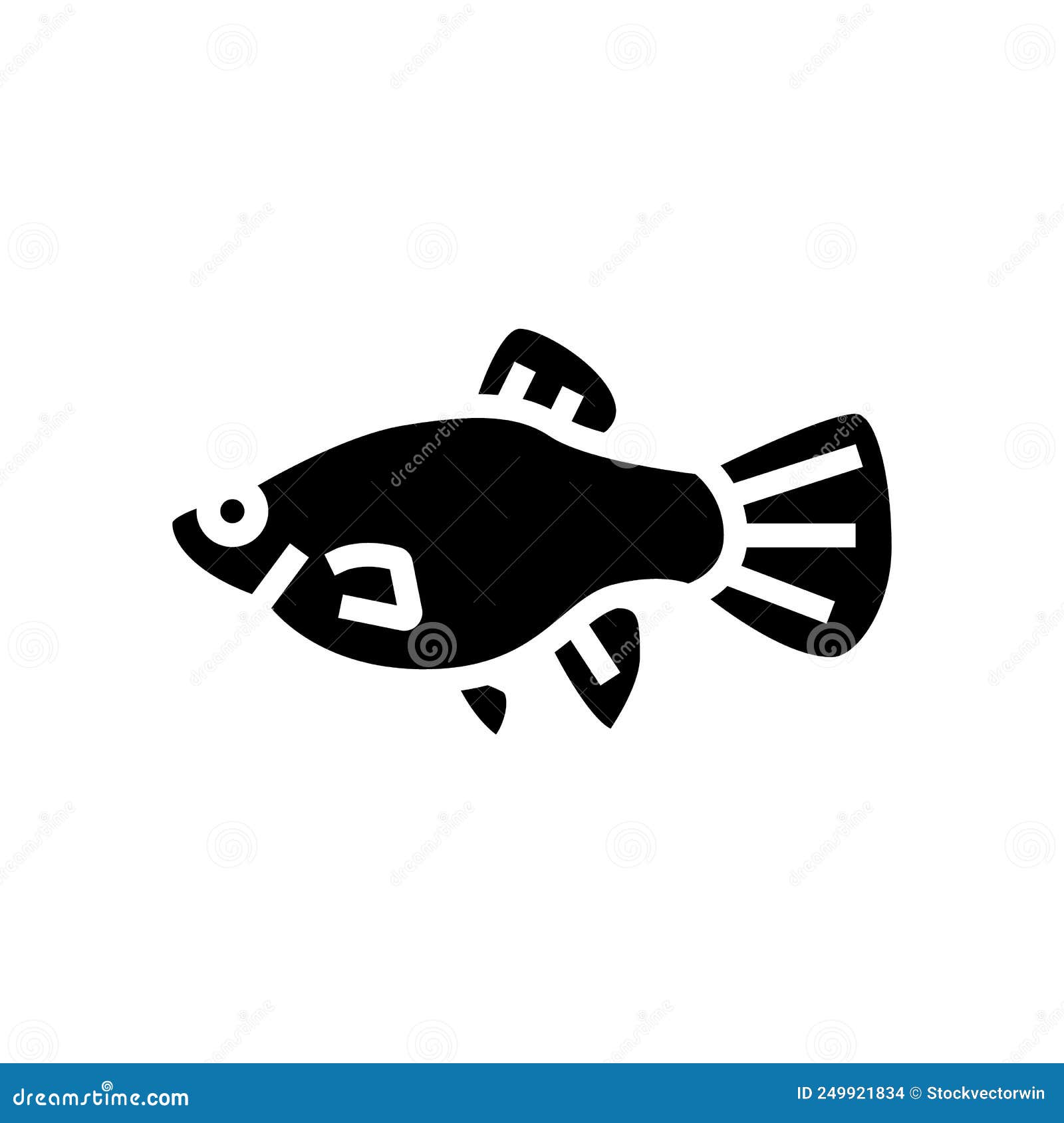 Platy Fish Glyph Icon Vector Illustration Stock Vector - Illustration ...