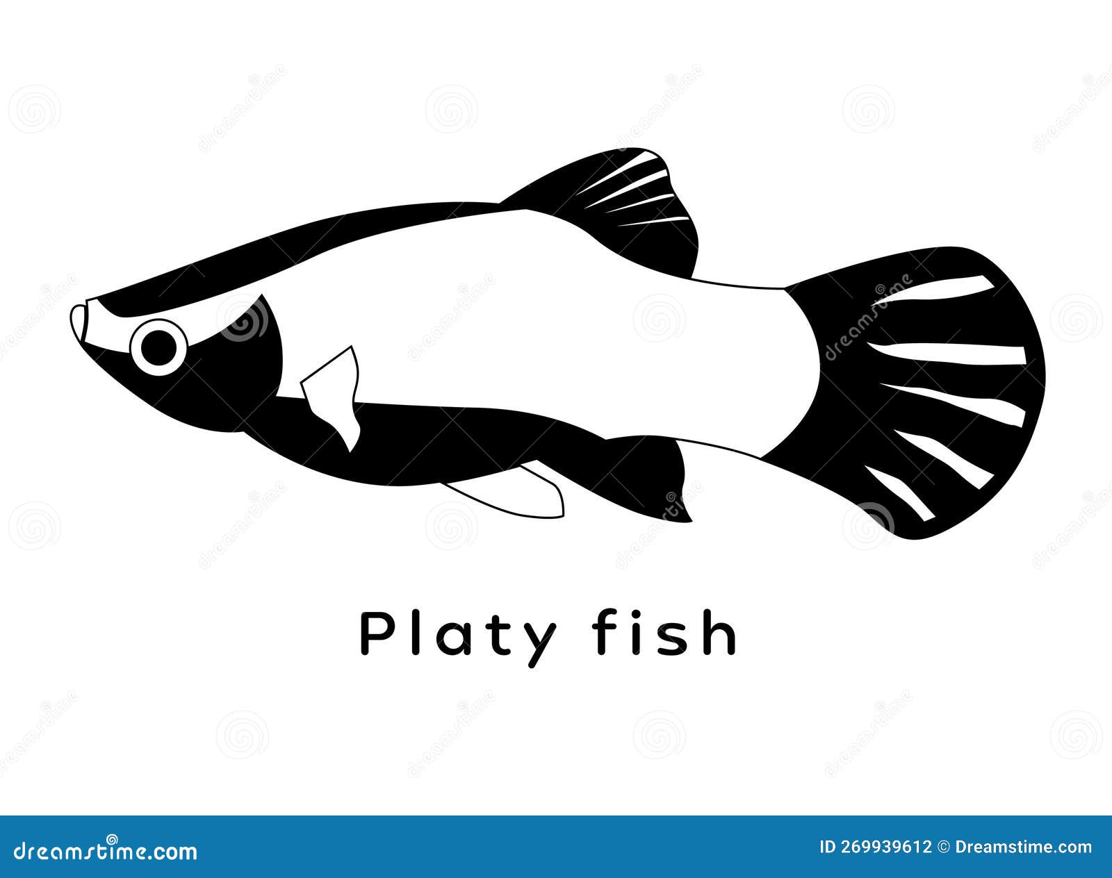 Platy Fish silhouette stock vector. Illustration of sign - 269939612