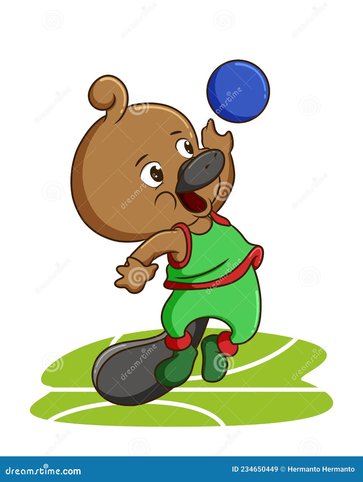 The Platypus is Playing the Basket in the Field Stock Vector ...