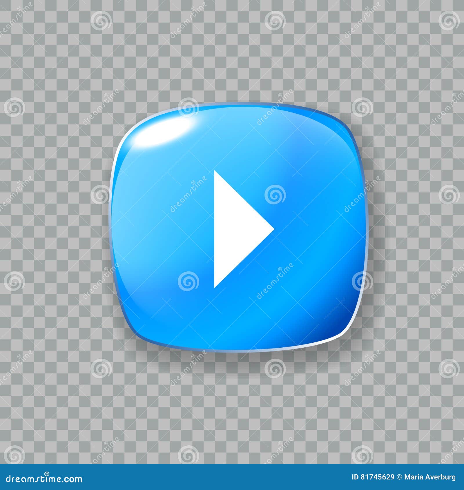 Play Arrow Icon. Glossy Blue Button. Vector Illustration Stock Vector ...