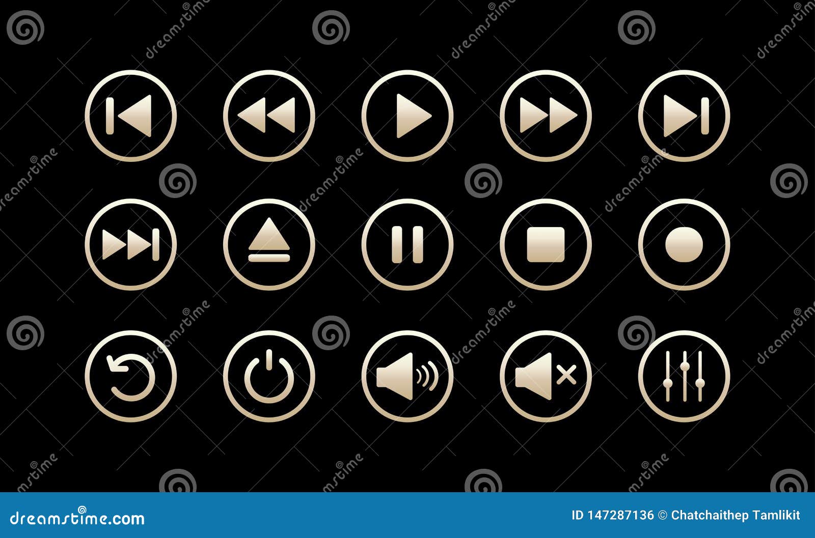 Media Player Control Icon. Play Button Icon. Vector Illustration. Stock ...