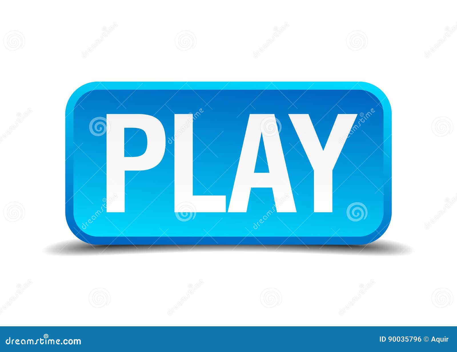 Play Blue 3d Realistic Square Button Stock Vector - Illustration of ...