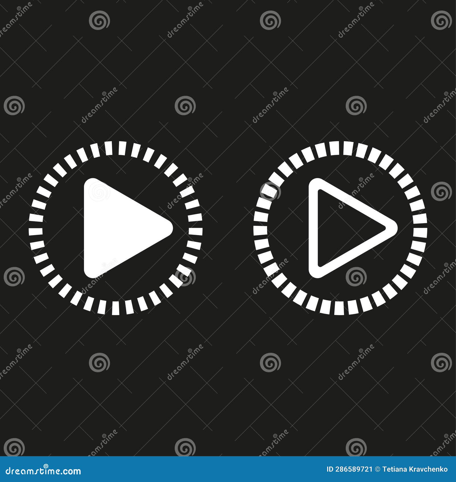 Play Button on Black Background. Start Button. Vector Illustration. Eps ...