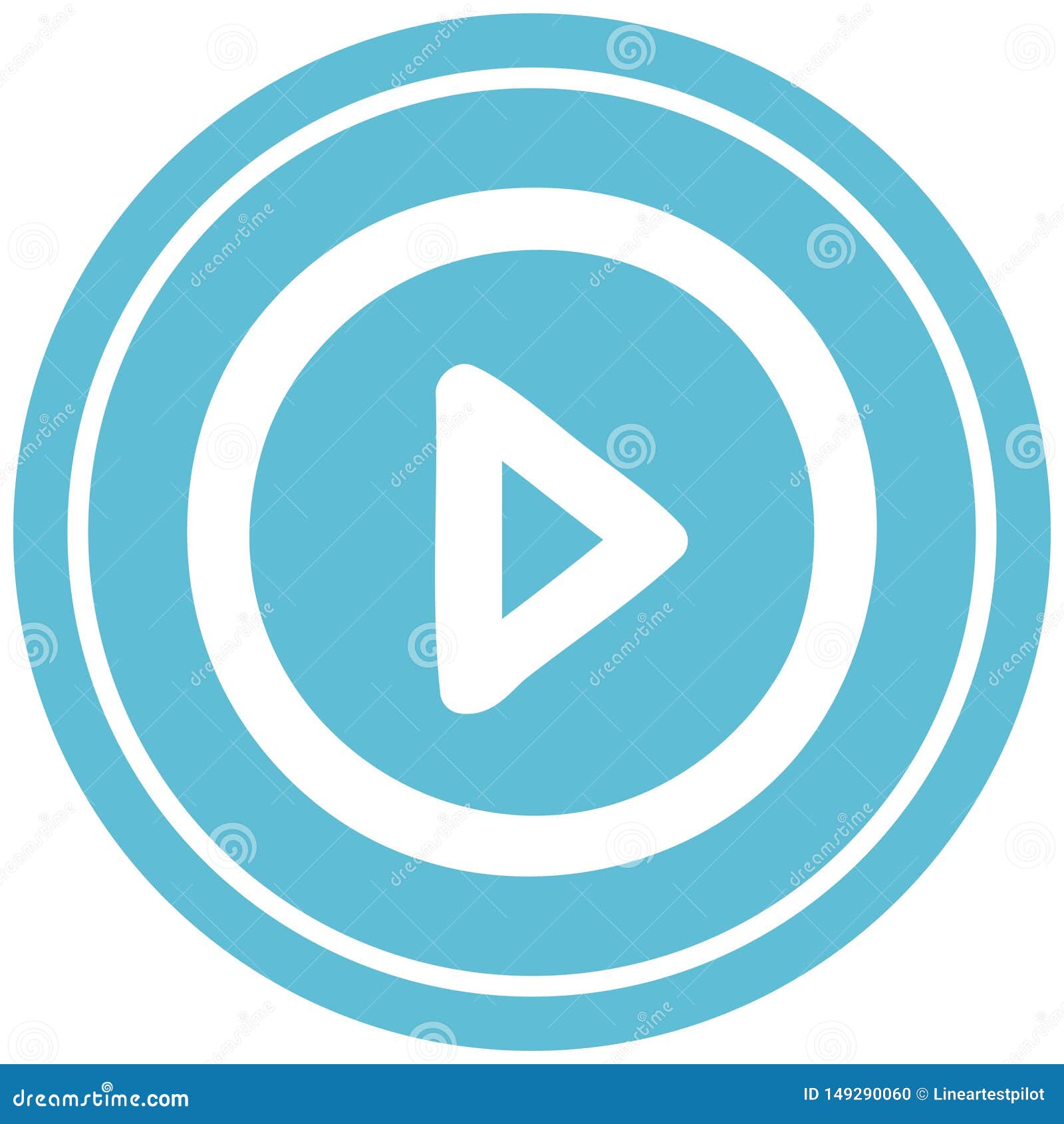 Play button circular icon stock vector. Illustration of symbol - 149290060