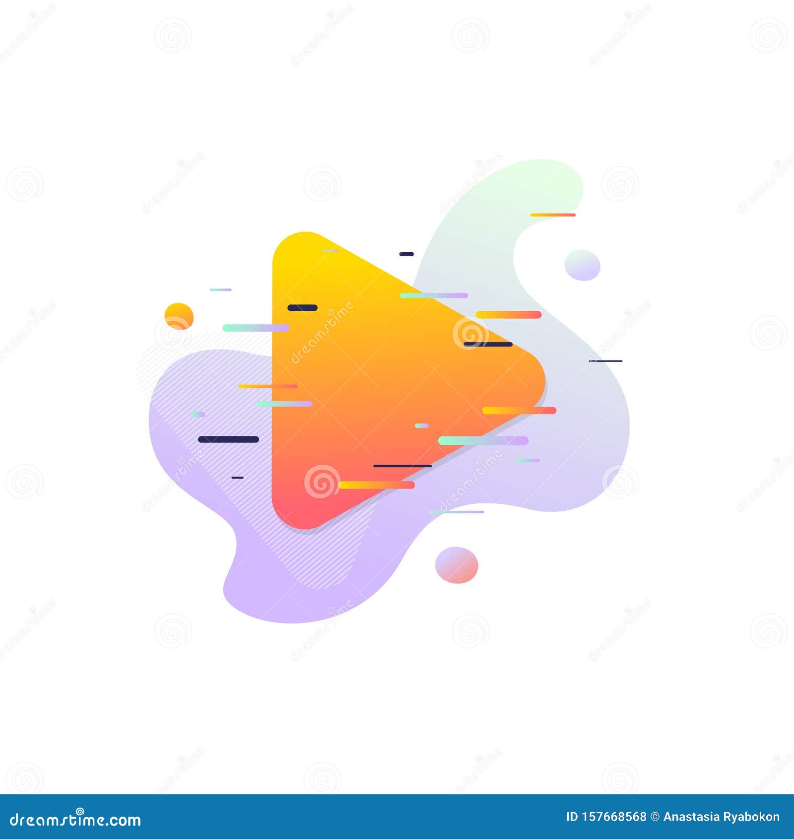 Play Button Clean Colorful Modern Design with Decorative Elements Stock ...