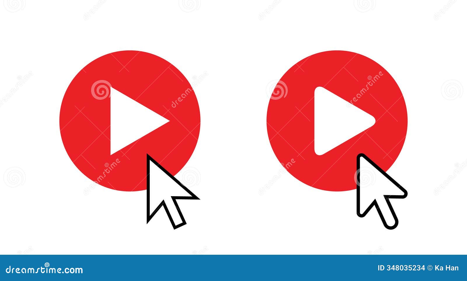 Play Button Click Cursor Icon. Streaming Video Ui Concept Stock ...