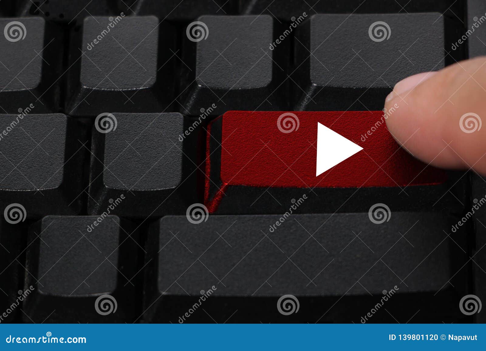 Play Button on a Computer Keyboard Stock Photo - Image of business ...