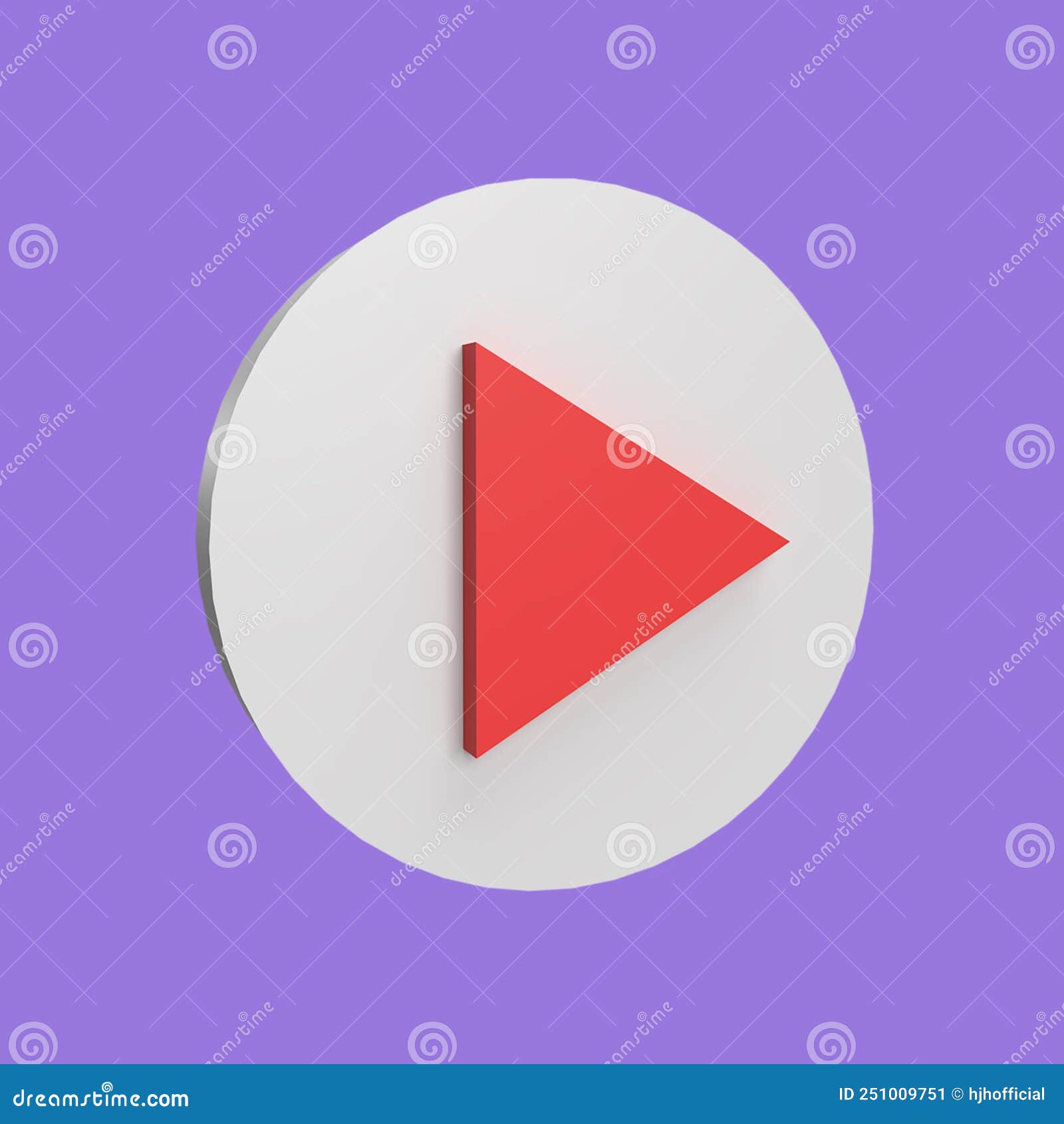 Play Button 3d Icon Model Cartoon Style Concept. Render Illustration ...