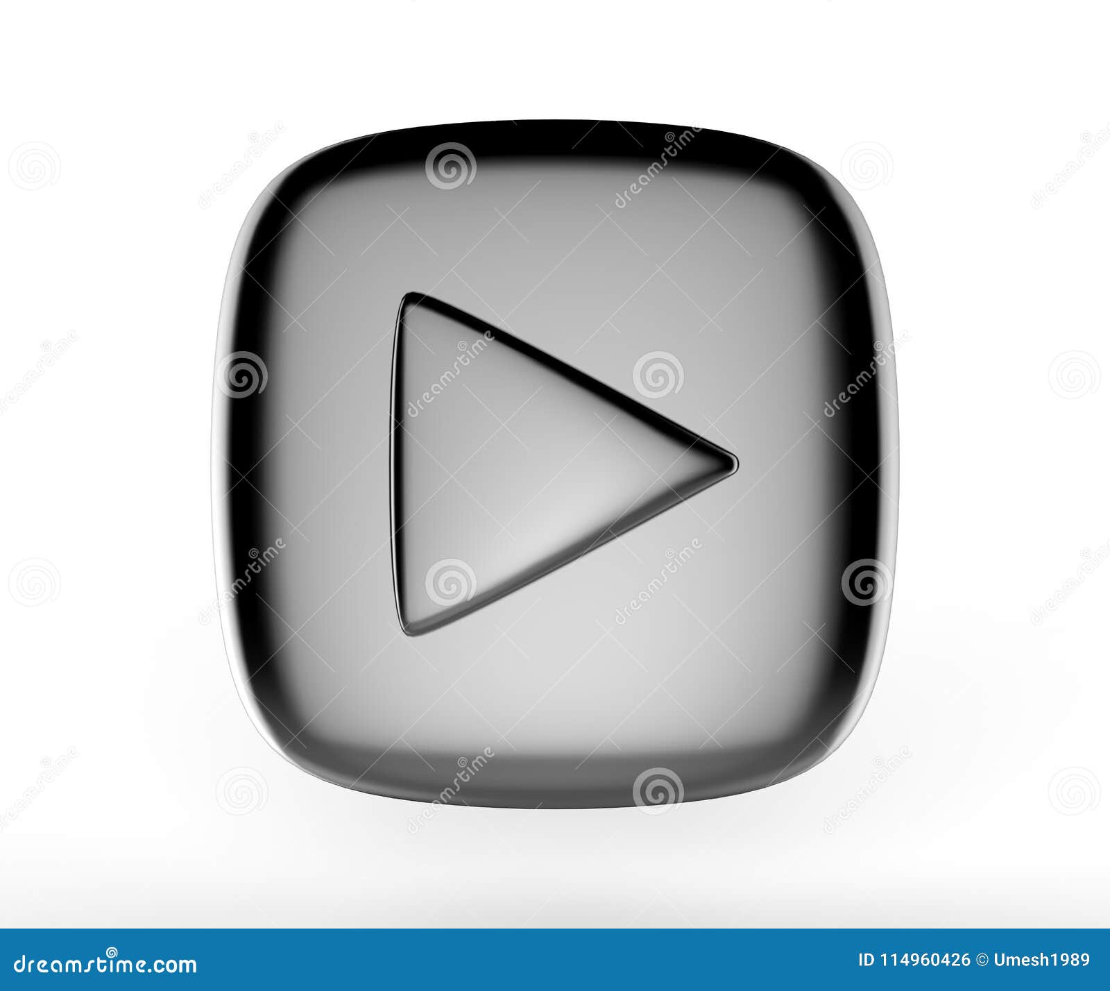 Play Button 3d Rendering Illustration. Stock Illustration ...