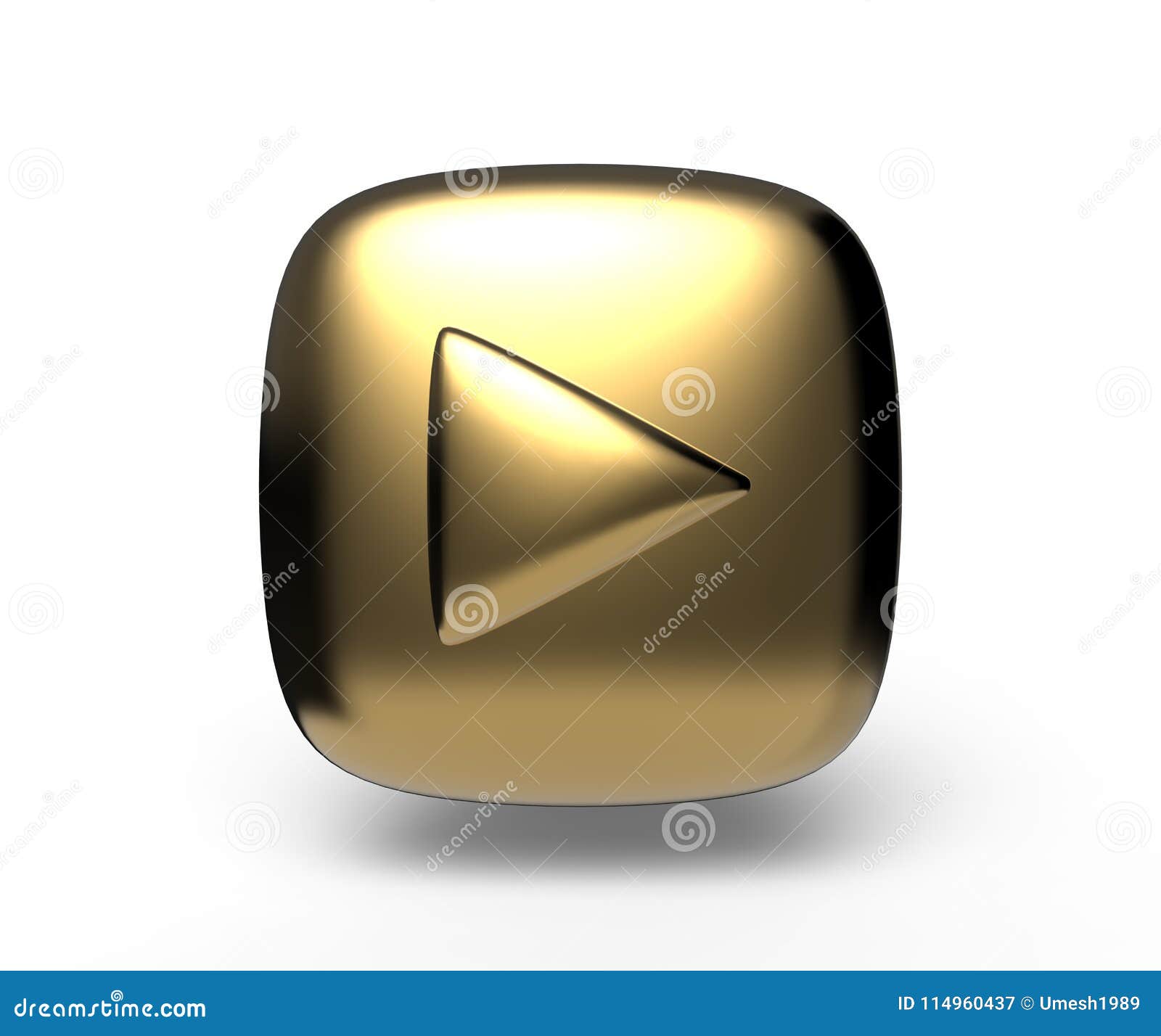 Play Button 3d Rendering Illustration. Stock Illustration ...