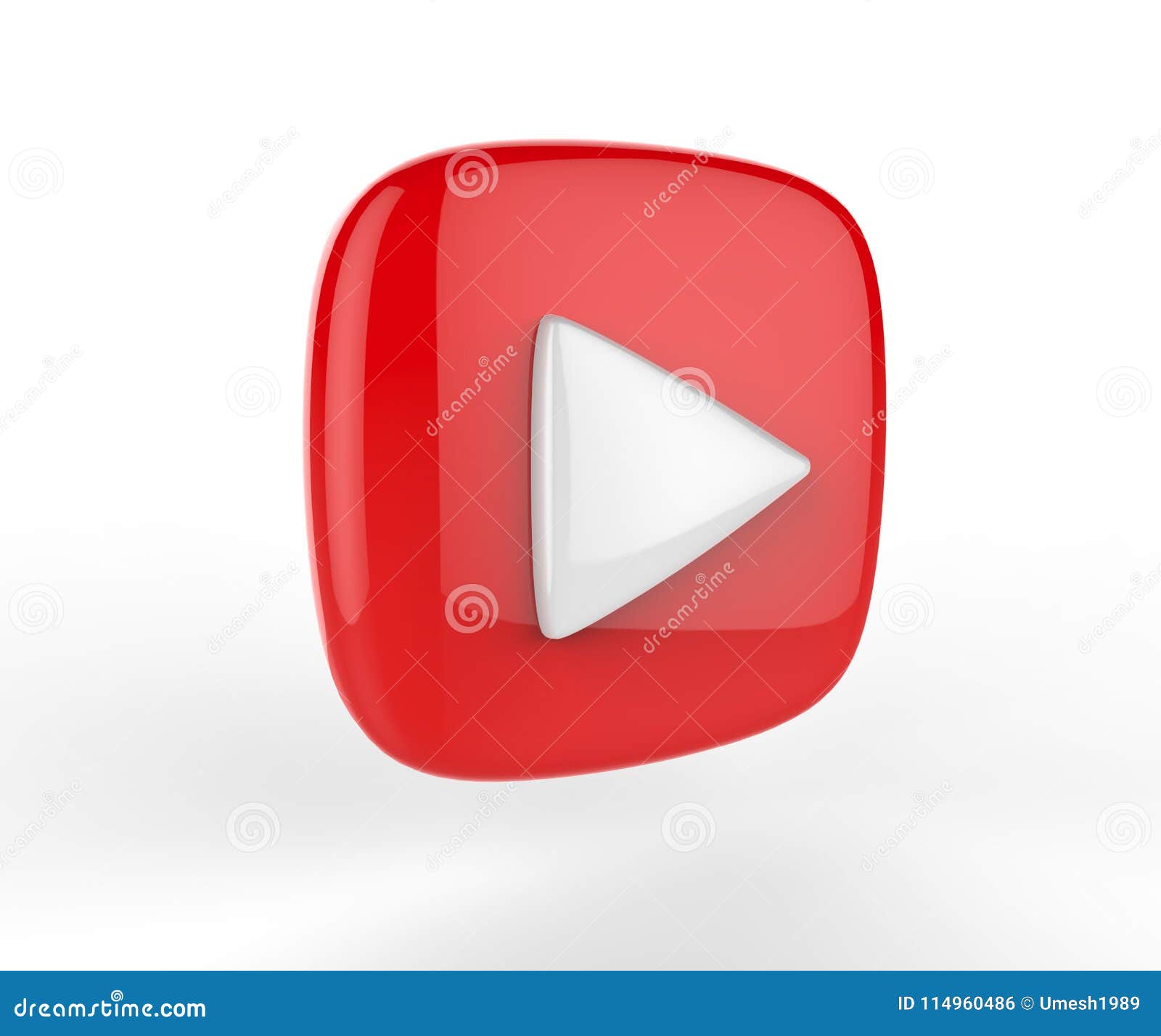 Play Button 3d Rendering Illustration. Stock Illustration ...