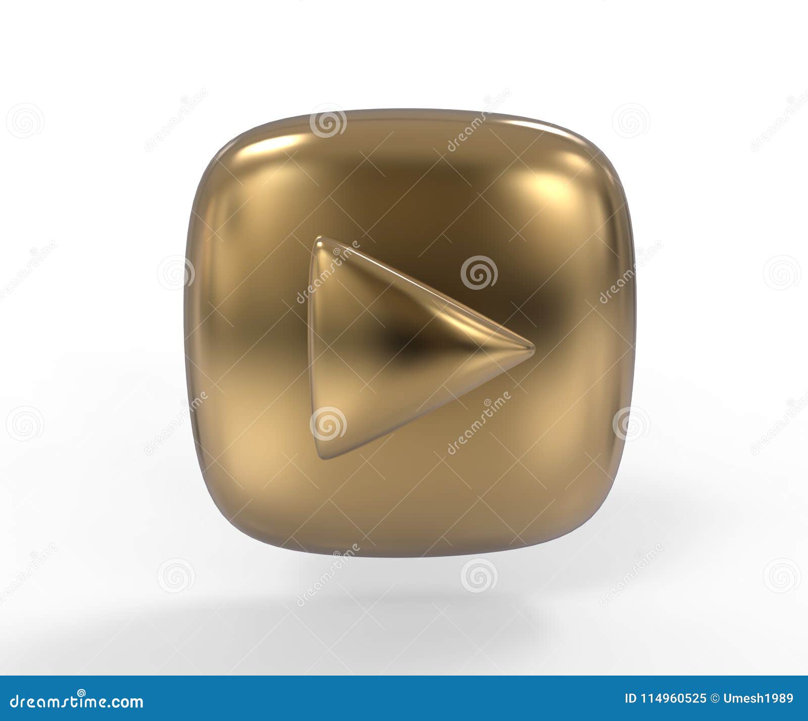 Play Button 3d Rendering Illustration. Stock Illustration ...