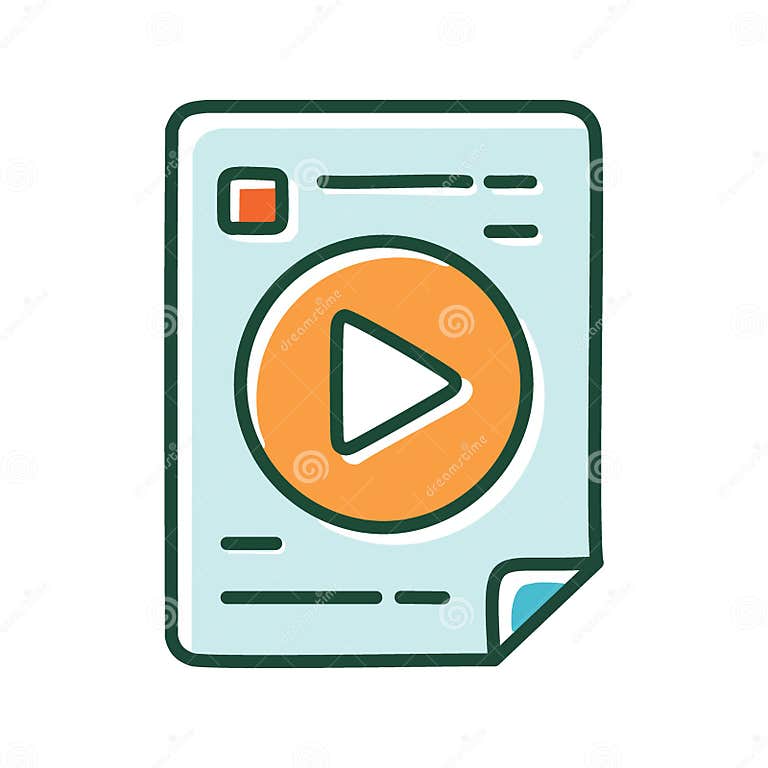 Play Button Document. a Document with a Large Play Button in the Center ...